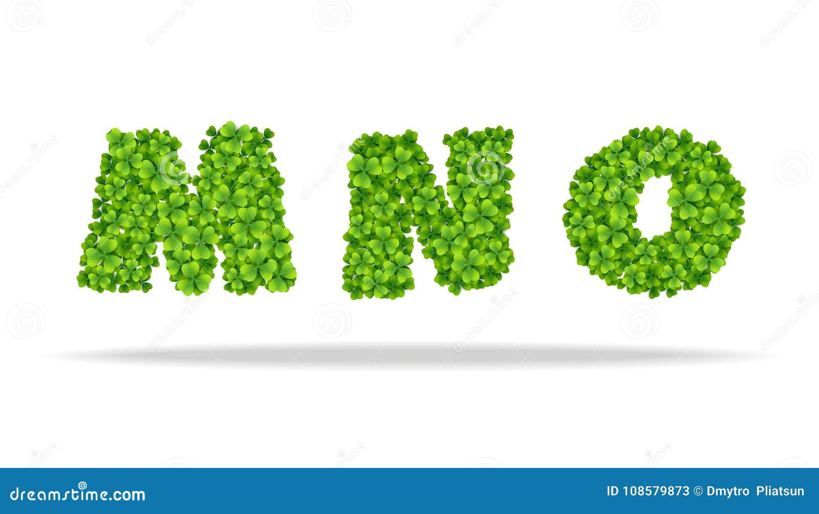 Alfavit Das Folhas Do Trevo Letras MNO Ilustração do Vetor - Ilustração ...