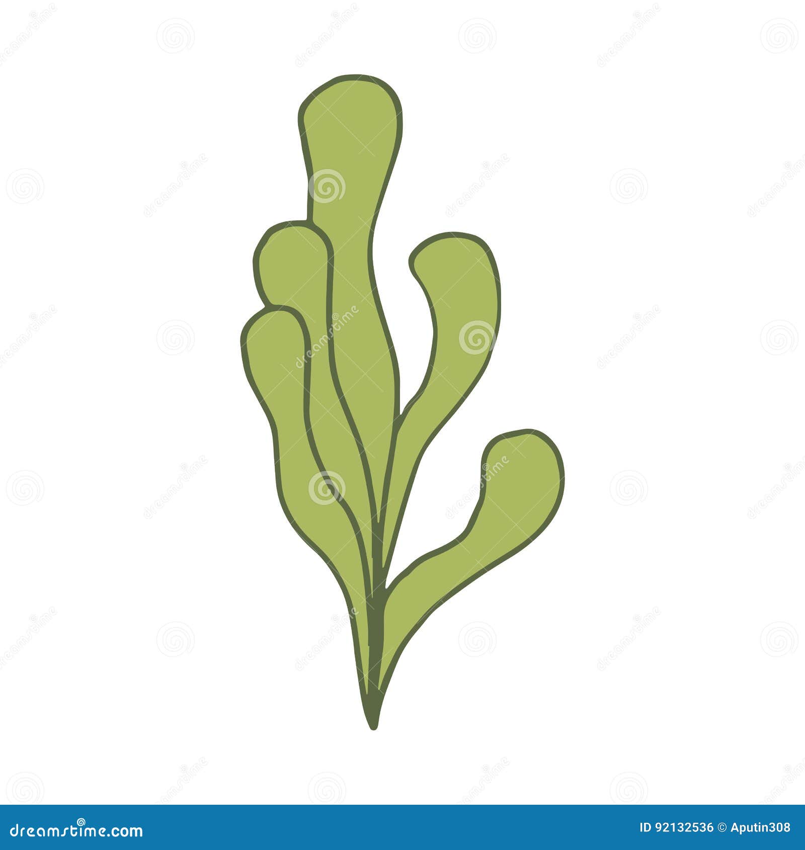 Alga marine green vector stock vector. Illustration of alga - 92132536