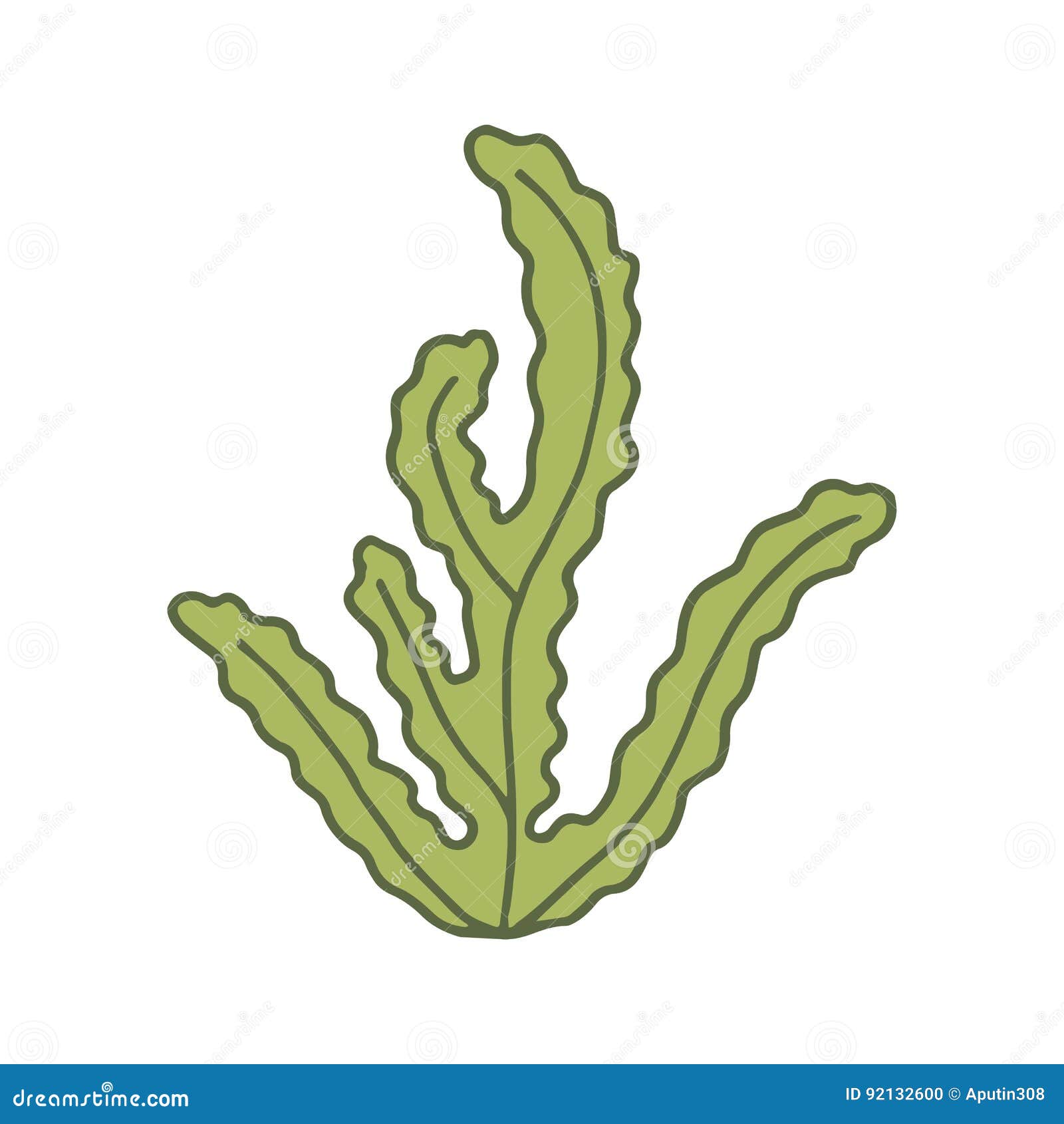 Alga marine green vector stock vector. Illustration of isolated - 92132600