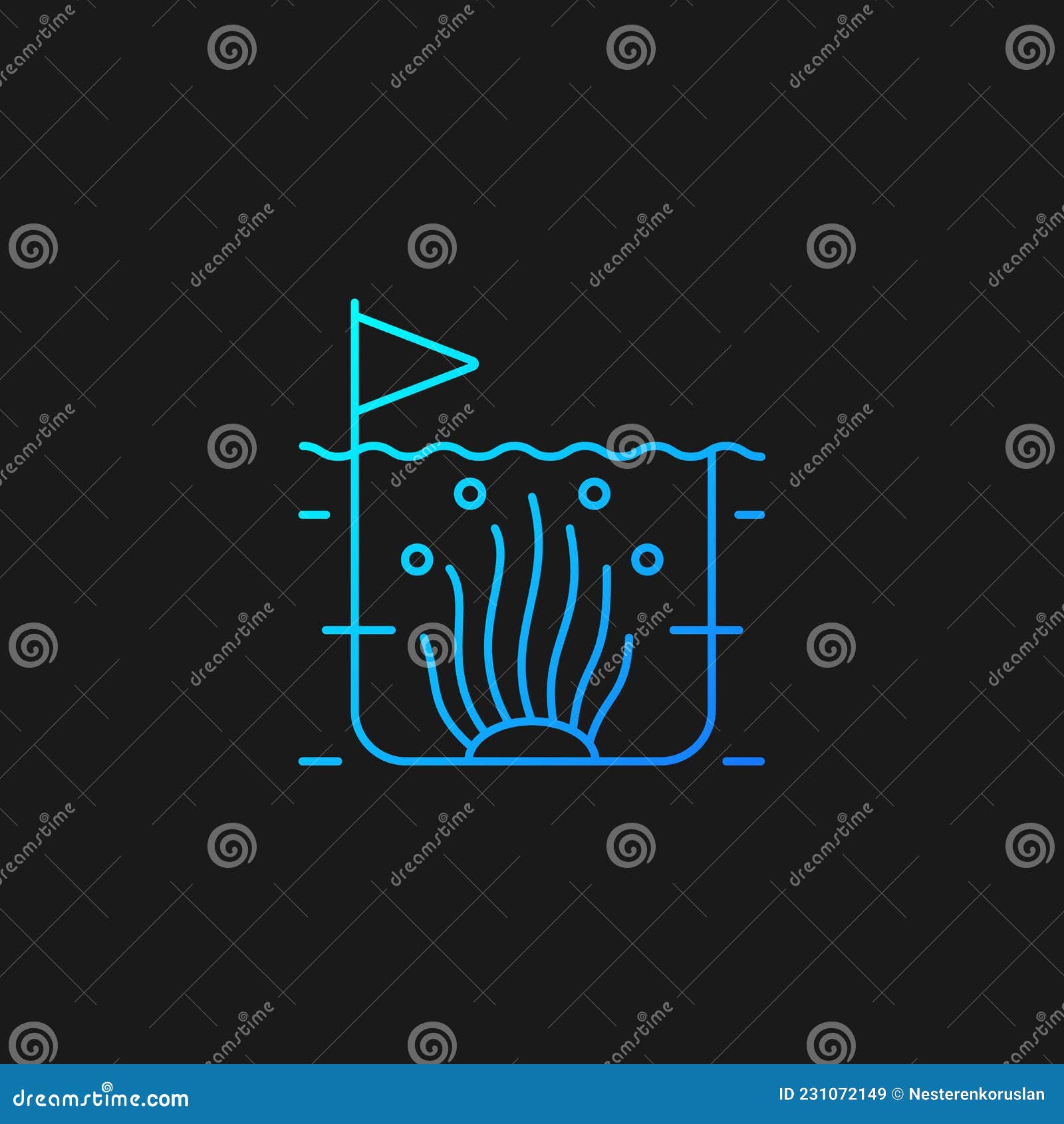 Algaculture Gradient Vector Icon for Dark Theme Stock Vector ...