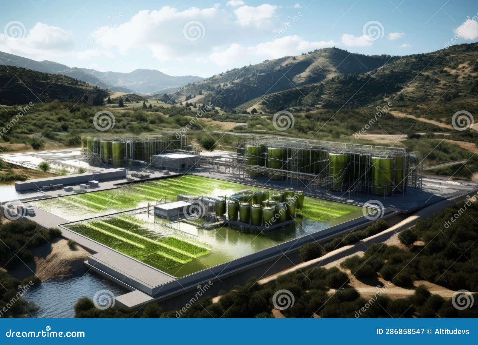 Algae-based Bio-hydrogen Production Facility Stock Image - Image of ...