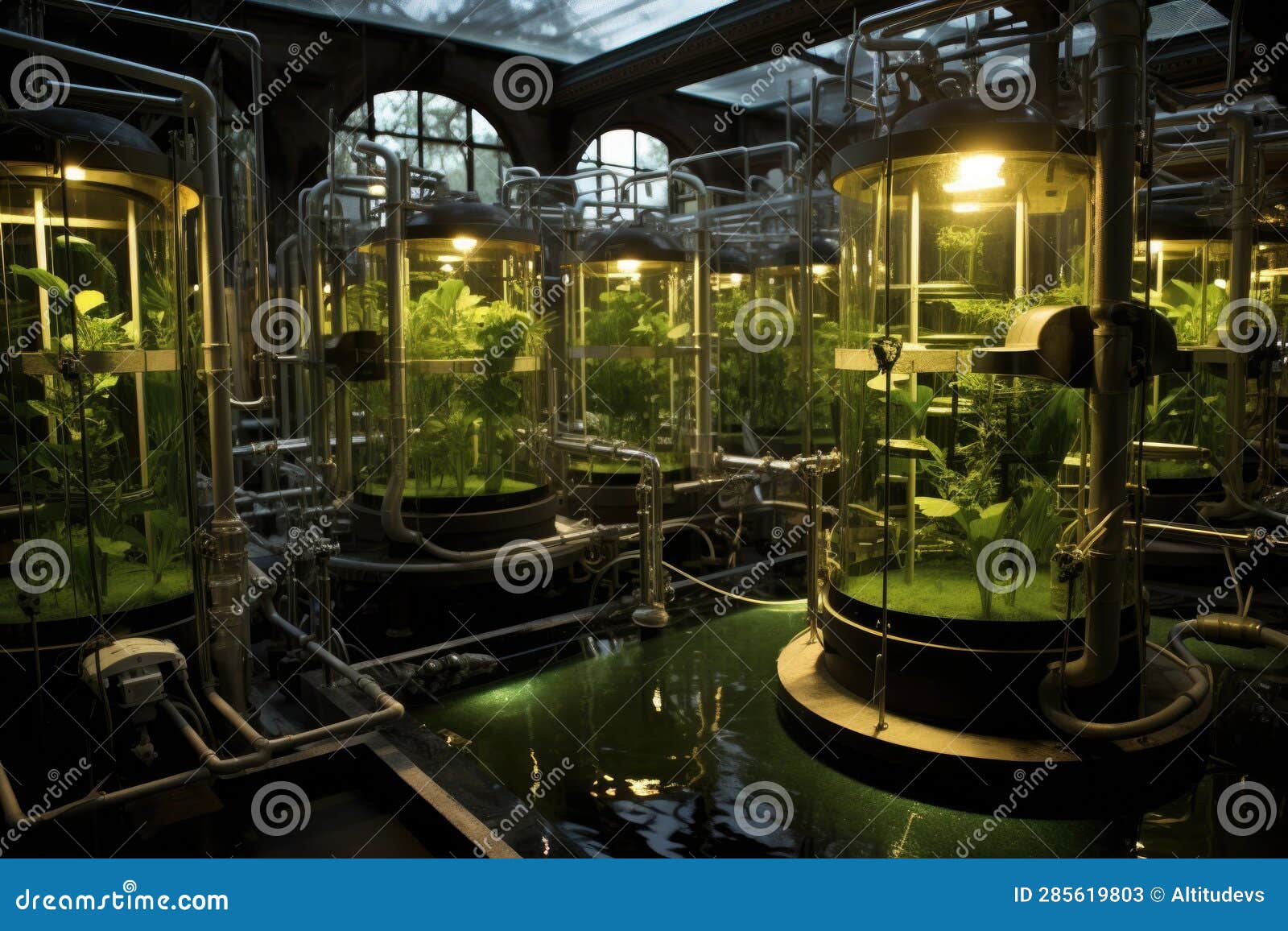 Algae-based Biohydrogen Production Setup Stock Image - Image of ...