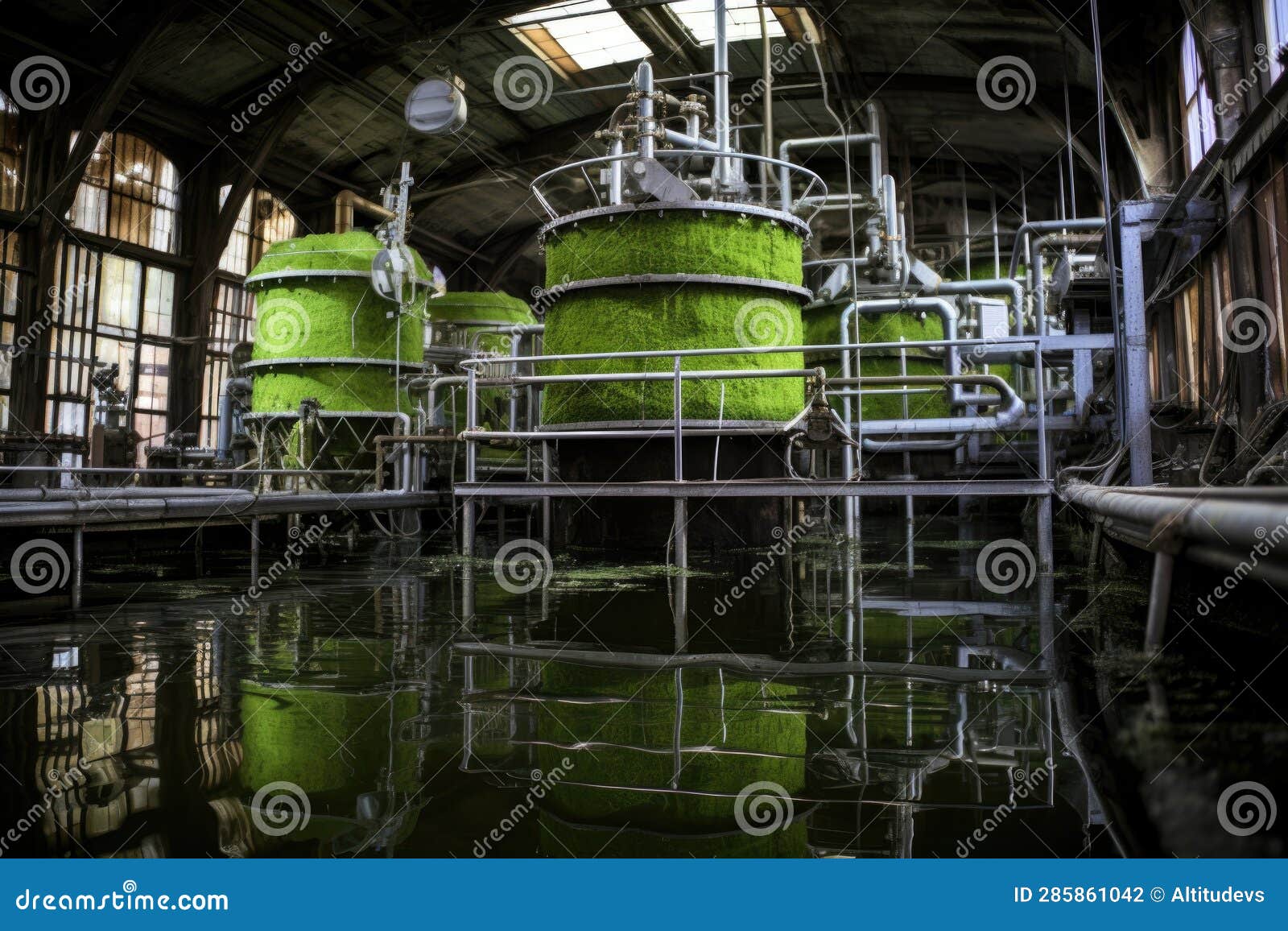 Algae-based Biohydrogen Production Setup Stock Photo - Image of green ...