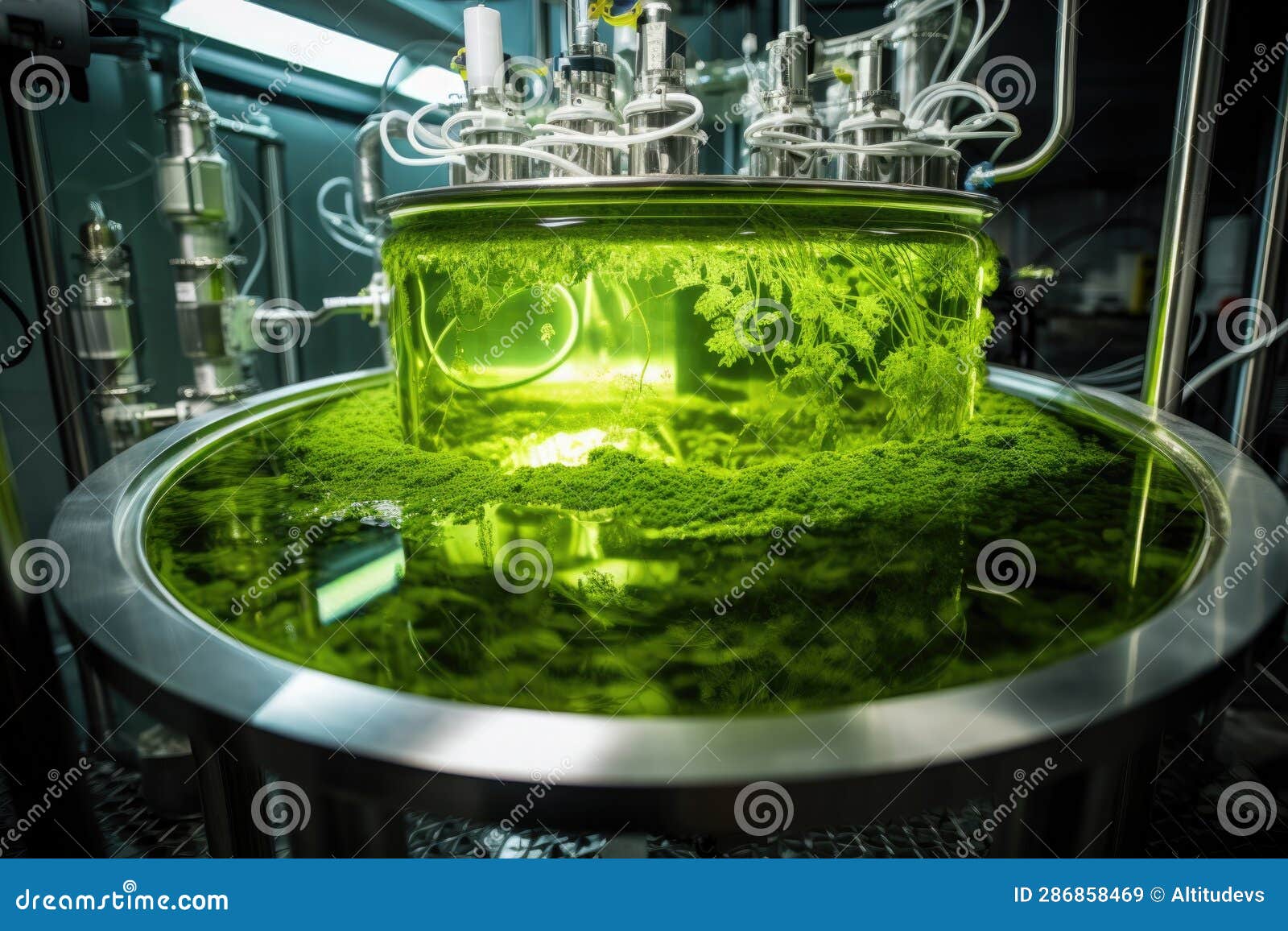 Algae-based Biohydrogen Production Technology Stock Illustration ...