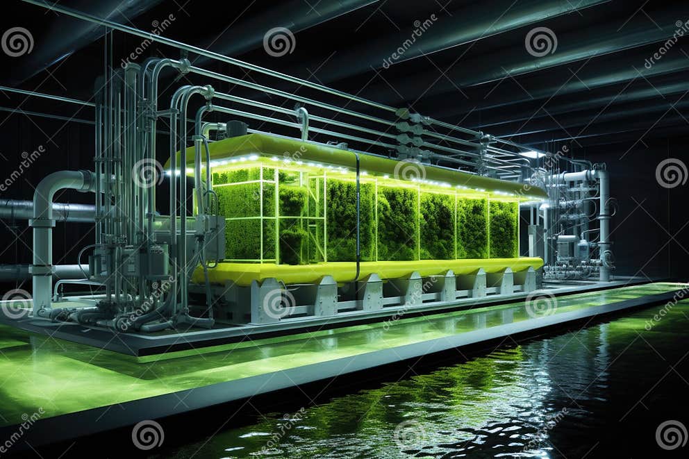 Algae-based Biohydrogen Production Technology Stock Illustration ...