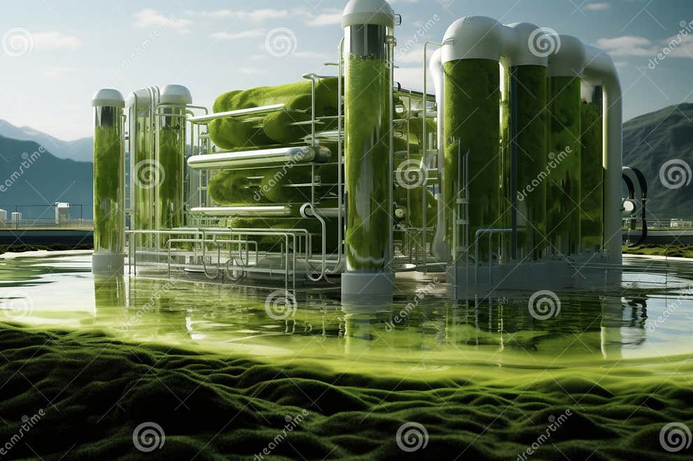 Algae-based Biohydrogen Production Technology Stock Illustration ...