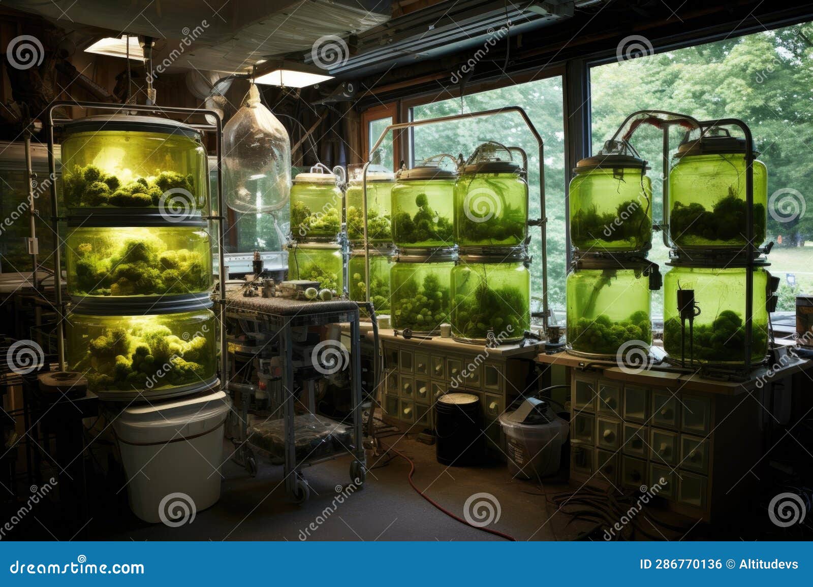 Algae Biofuel Lab Set-up for Hydrogen Extraction Stock Photo - Image of ...