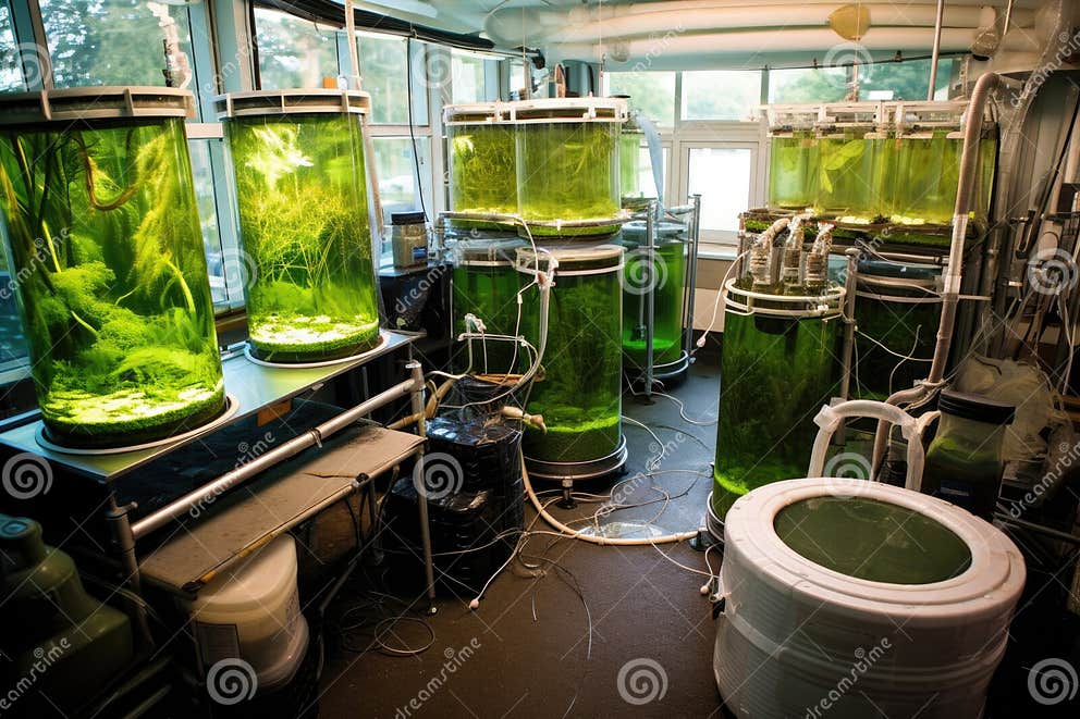 Algae Biofuel Lab Set-up for Hydrogen Extraction Stock Illustration ...