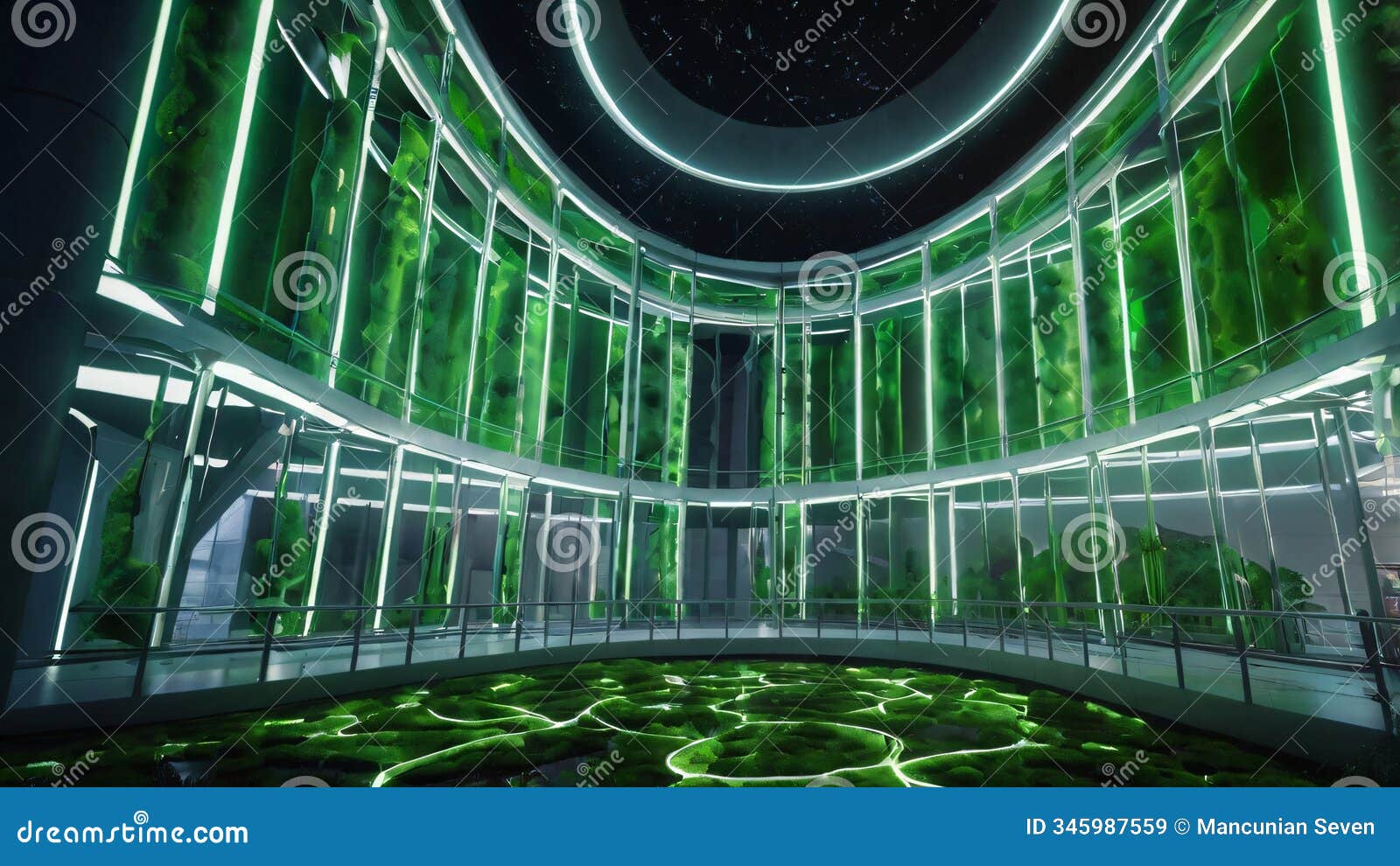 Algae Bioreactor Facades. Generative AI Stock Illustration ...