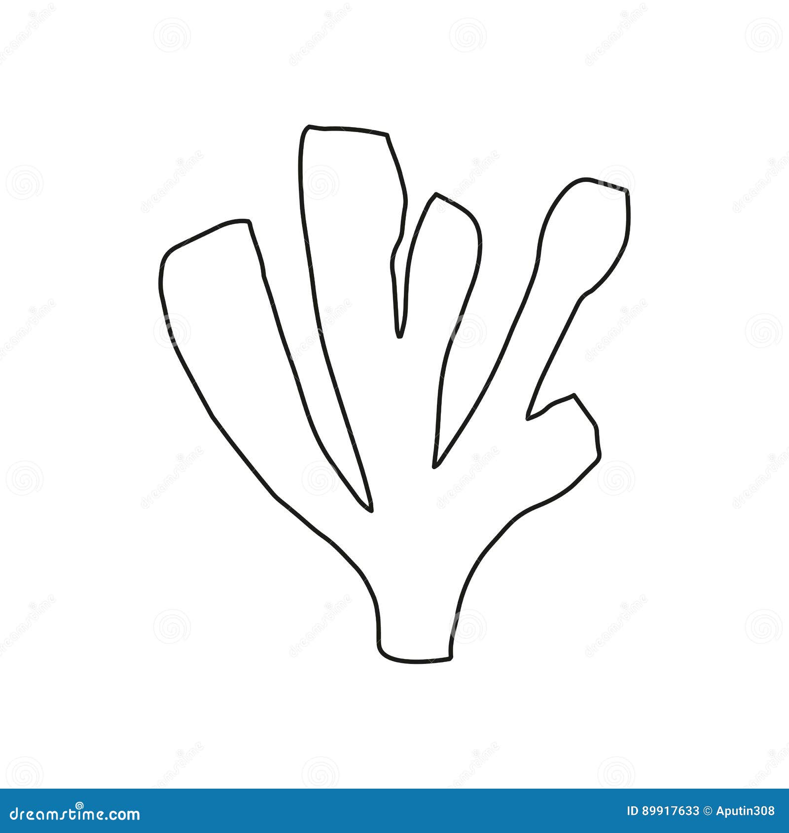 Algae hand drawing vector stock vector. Illustration of hand - 89917633
