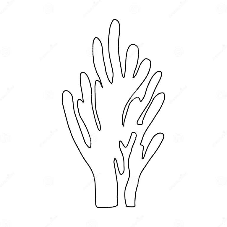 Algae hand drawing vector stock vector. Illustration of background ...