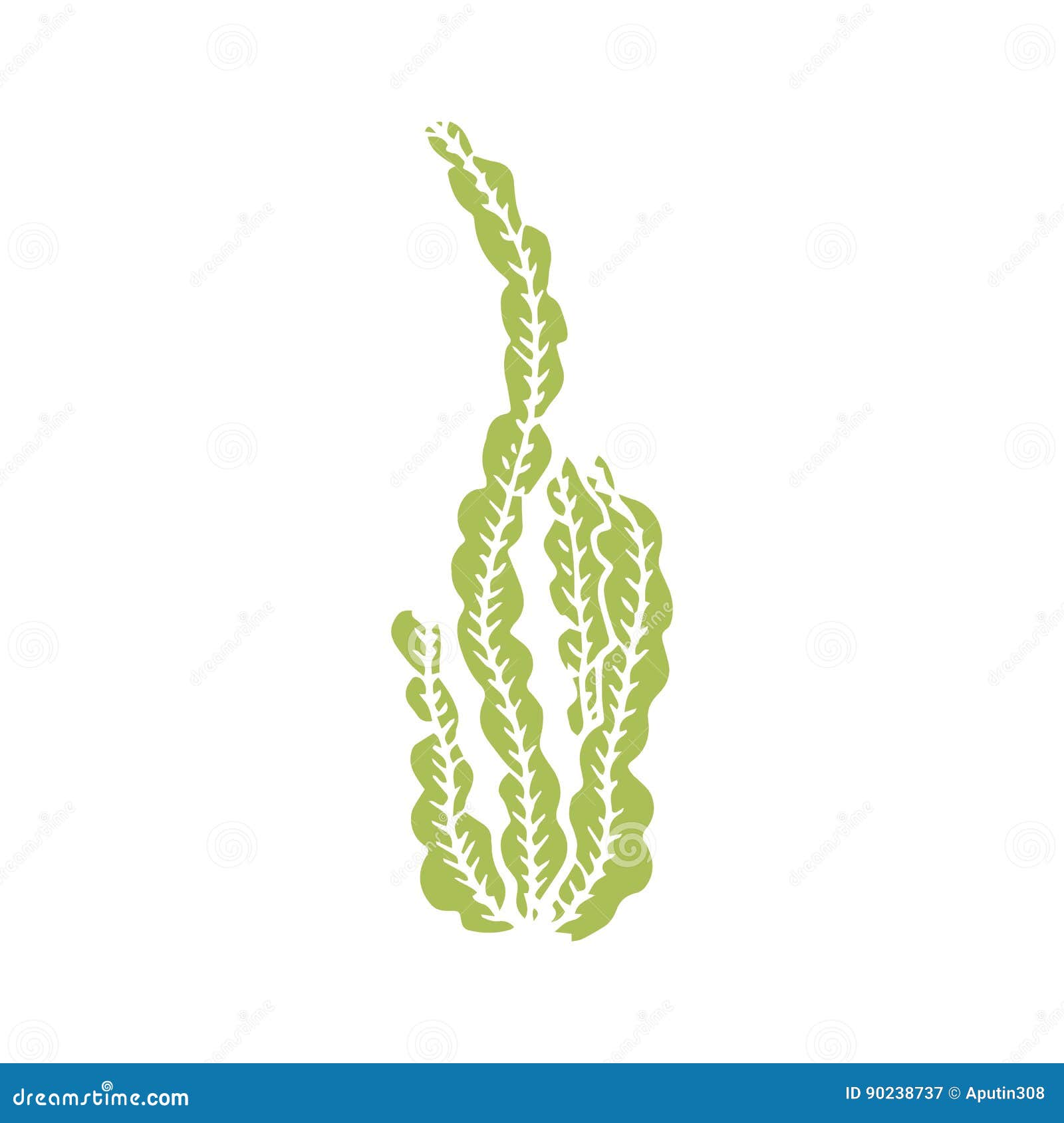 Algae hand drawing vector stock vector. Illustration of green - 90238737