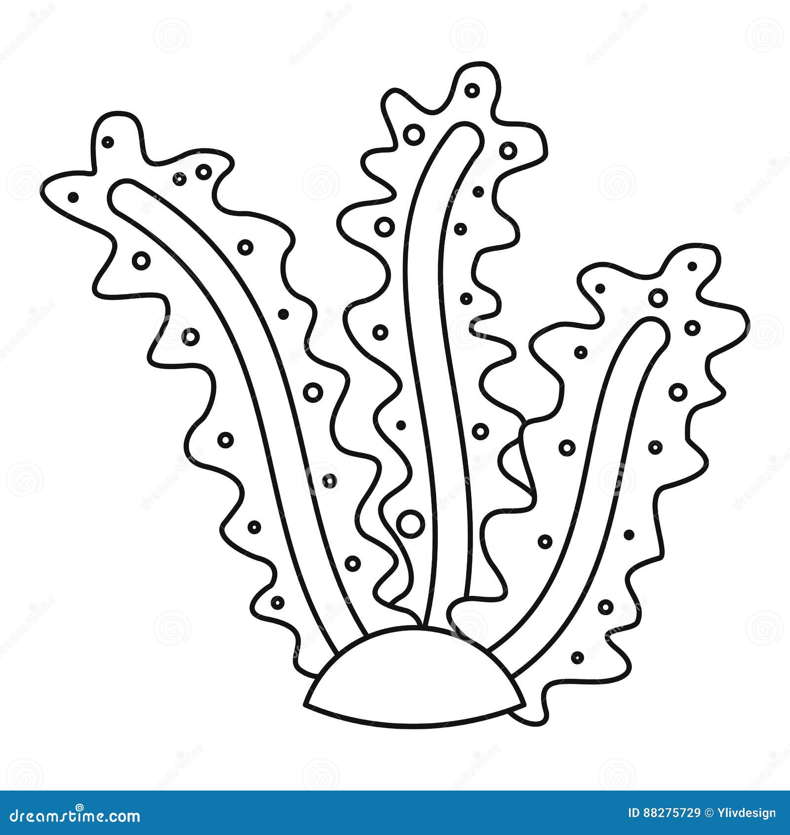 Algae icon, outline style stock vector. Illustration of nature - 88275729