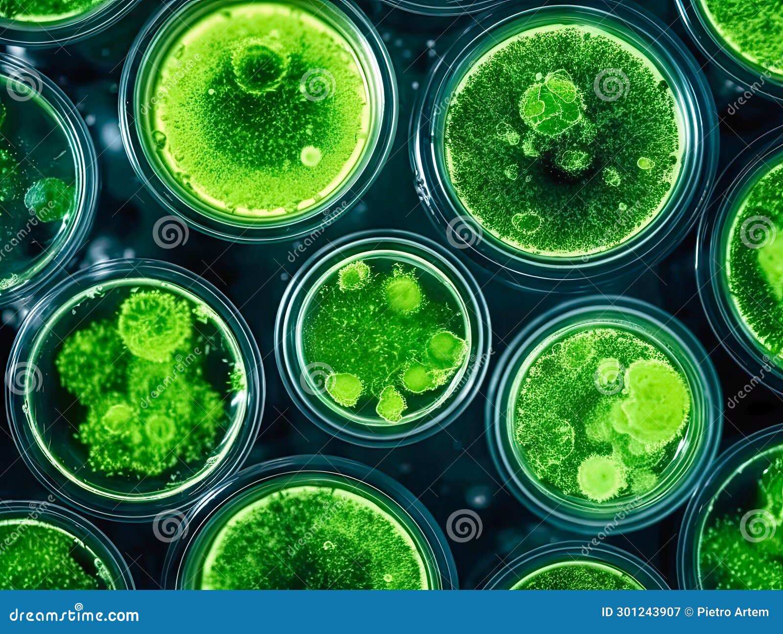Algae Microalgae Macro. Biotechnology Science Stock Illustration ...