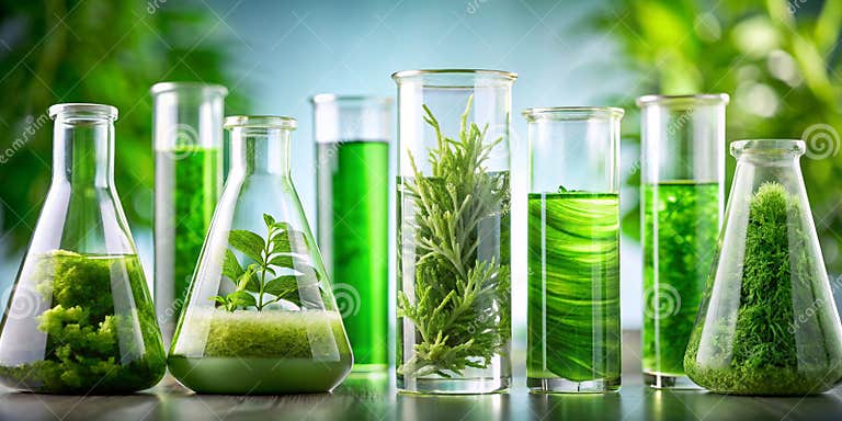Algae Microalgae Macro Biotechnology Science AI Generative Stock ...