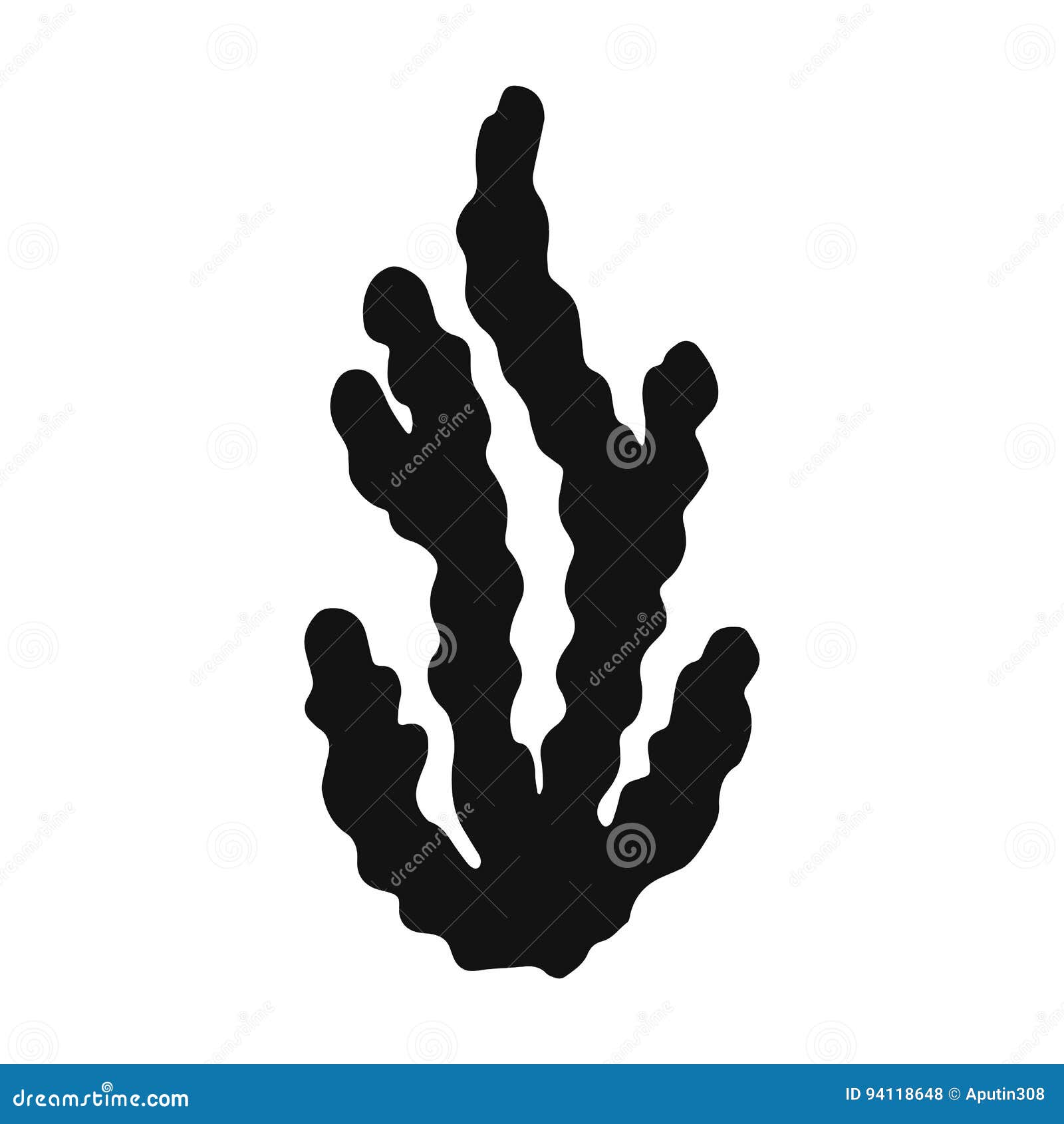 Algae Silhouette. Vector Illustration Stock Vector - Illustration of ...