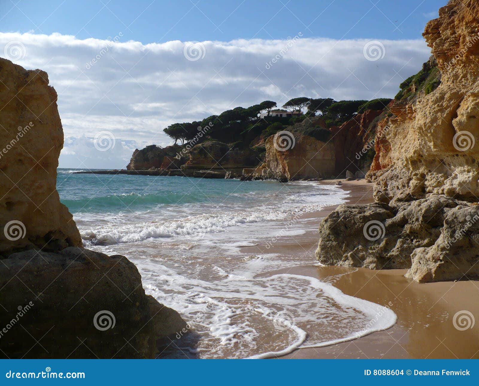 Algarve Beach Cliffs stock photo. Image of landscape, away - 8088604