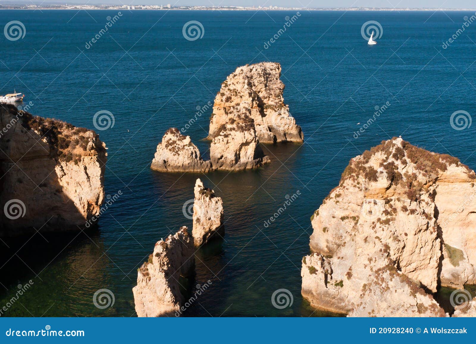 Algarve cliffs in portugal stock photo. Image of vacation - 20928240