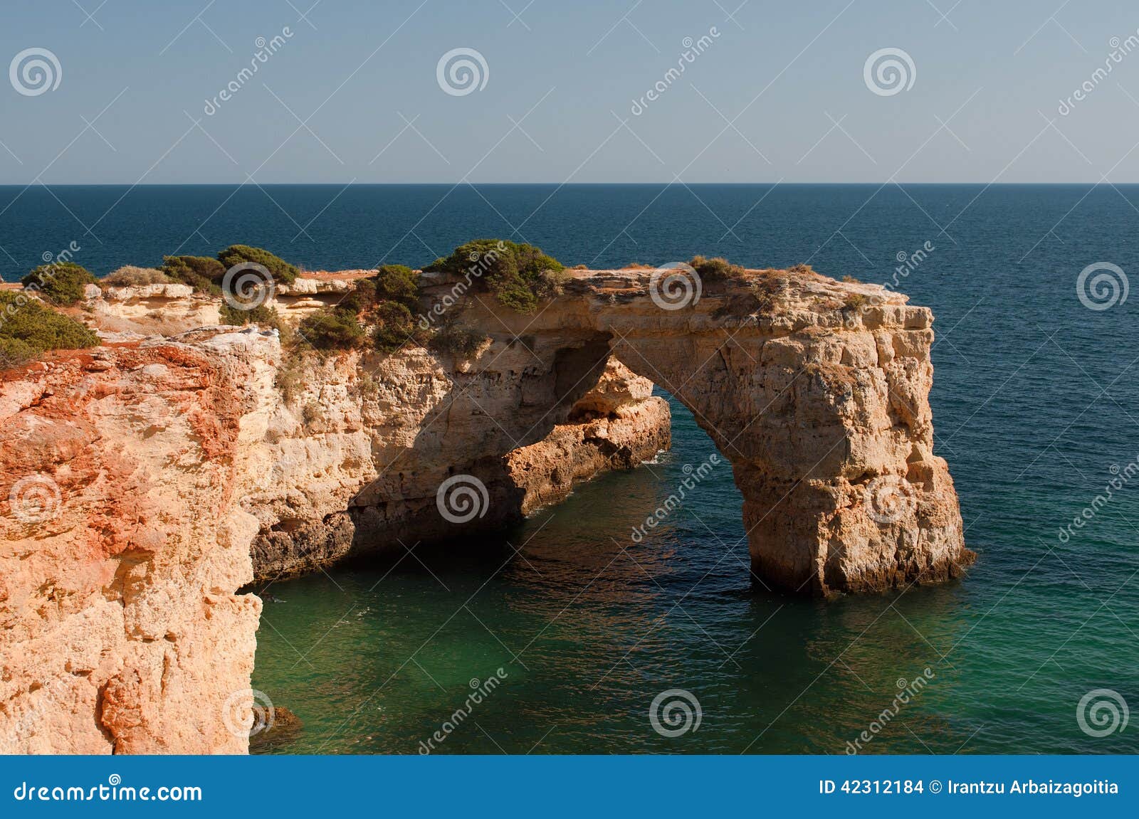 Algarve Coast, Portugal. Cliffs and Beach at Sunset Stock Photo - Image ...