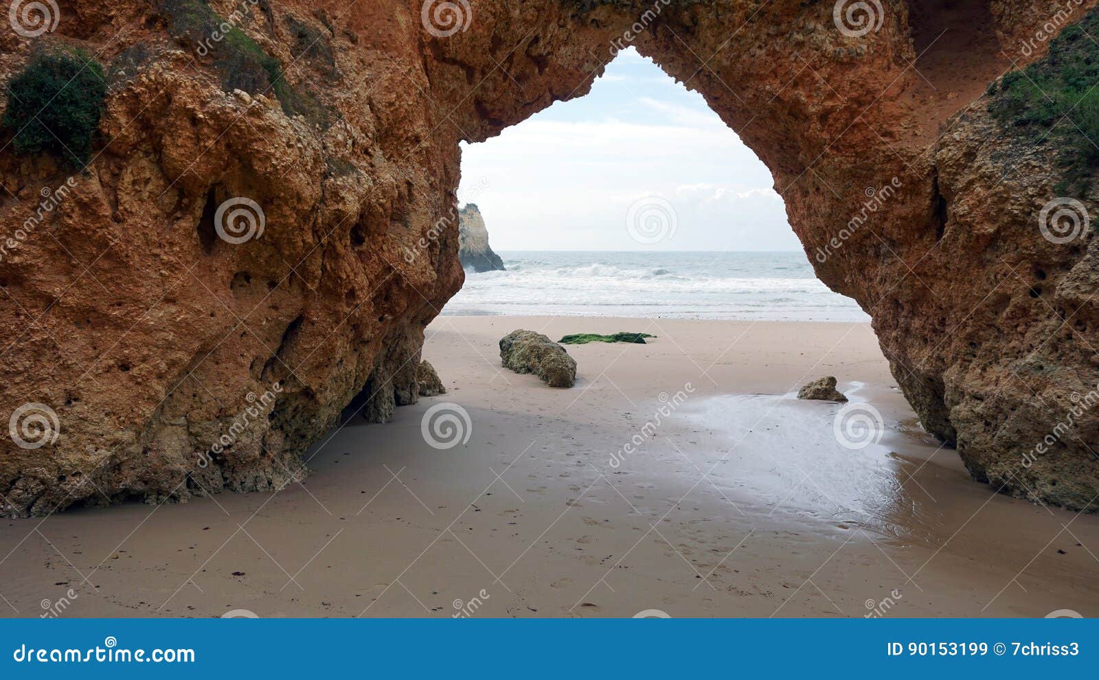 Algarve grotto stock image. Image of cliffs, tunnel, nature - 90153199