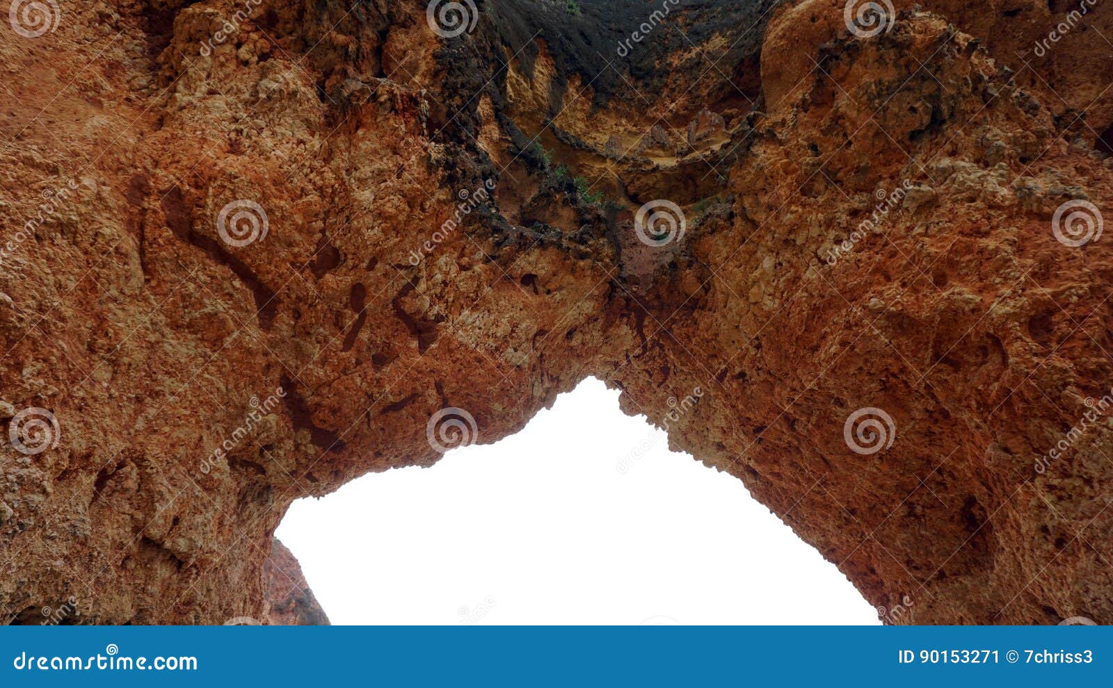 Algarve grotto stock image. Image of stone, blue, portugal - 90153271