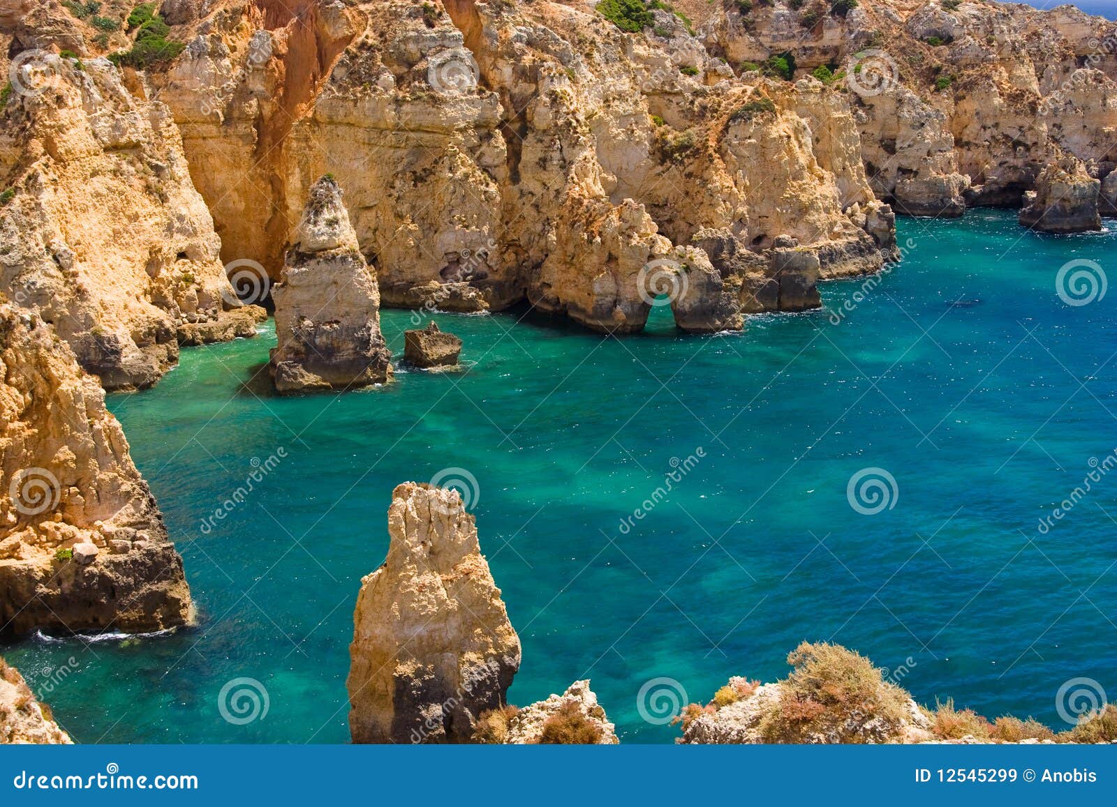 Algarve rock stock image. Image of rocks, blue, algarve - 12545299