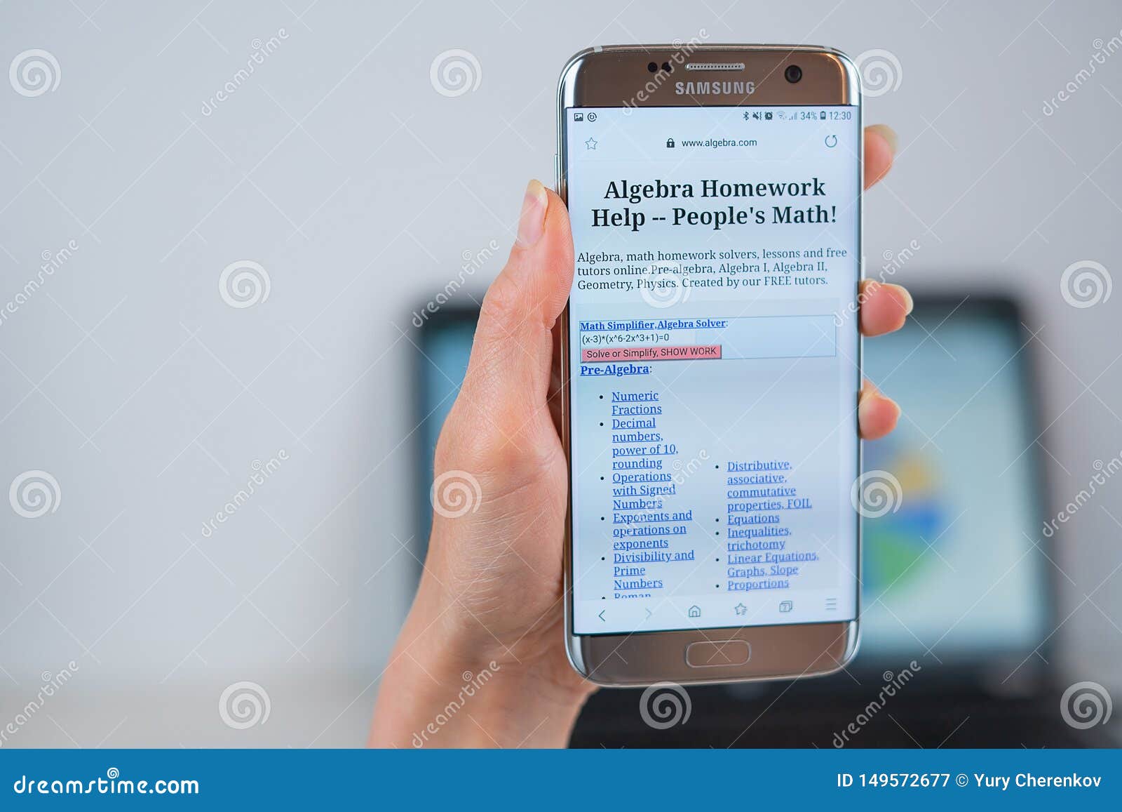 Algebra.com Web Site Opened on the Mobile Editorial Photography - Image ...