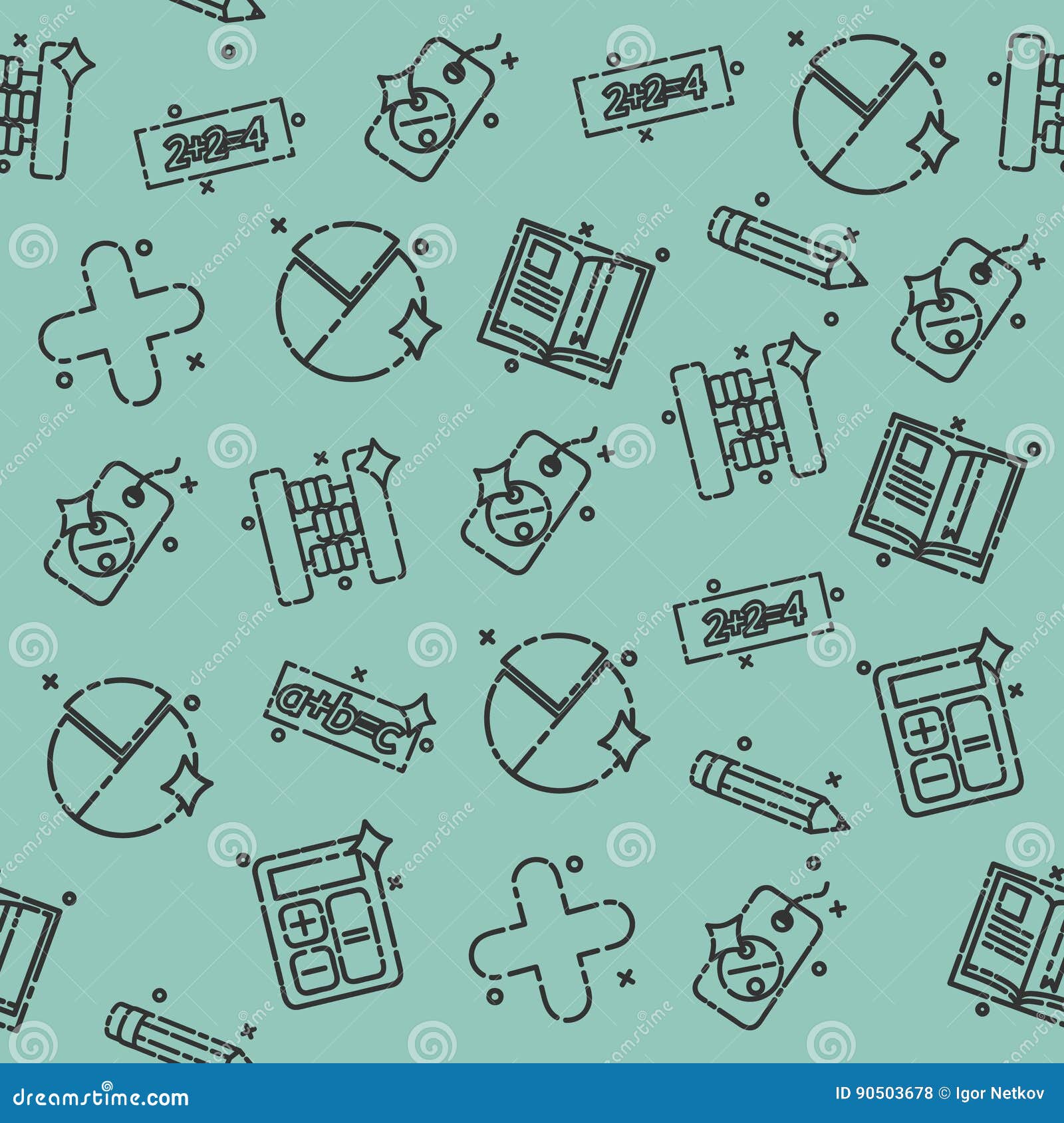 Algebra Concept Icons Pattern Stock Vector - Illustration of collection ...