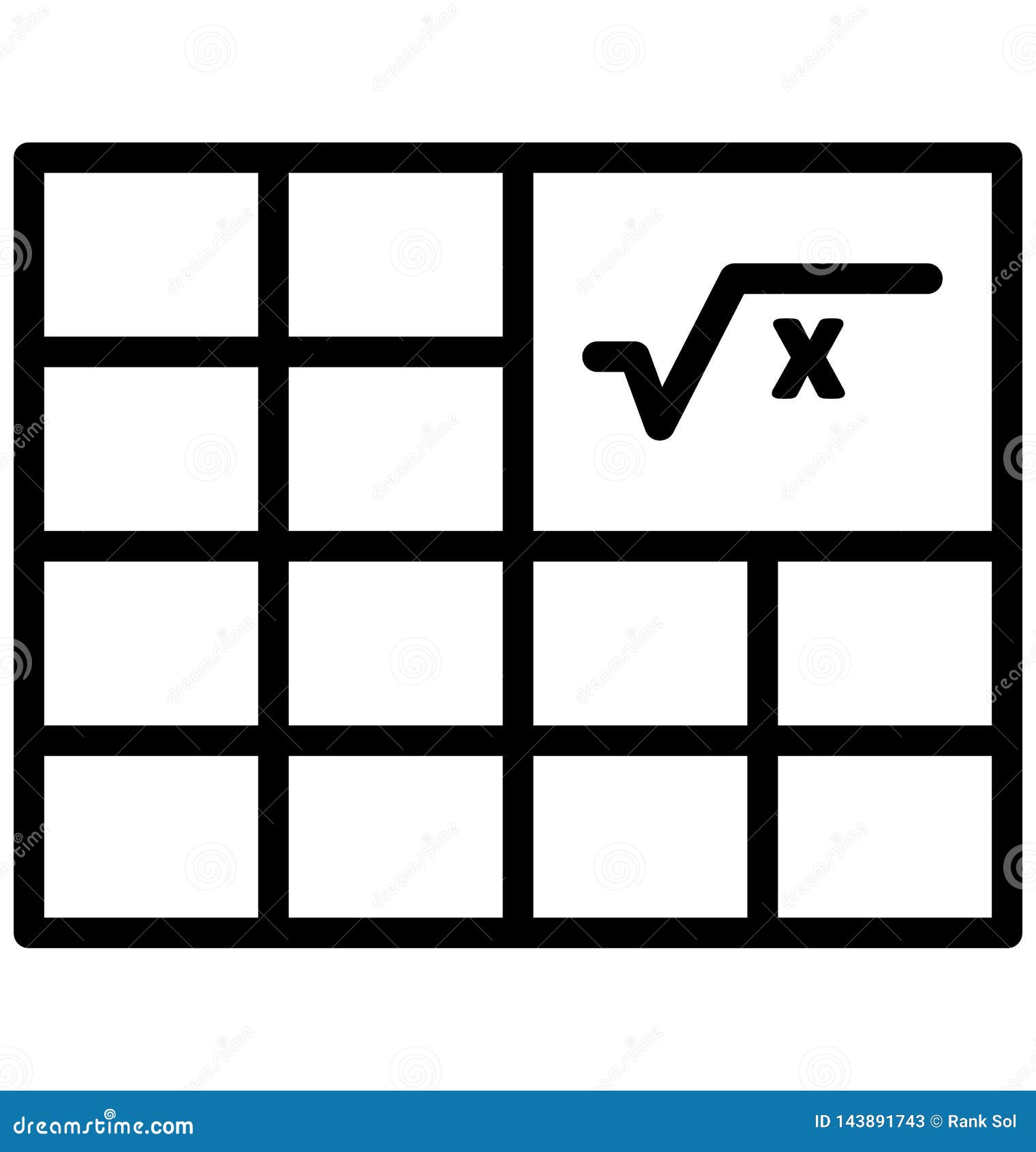 Algebra Isolated Vector Icon Which Can Easily Modify or Edit Stock ...