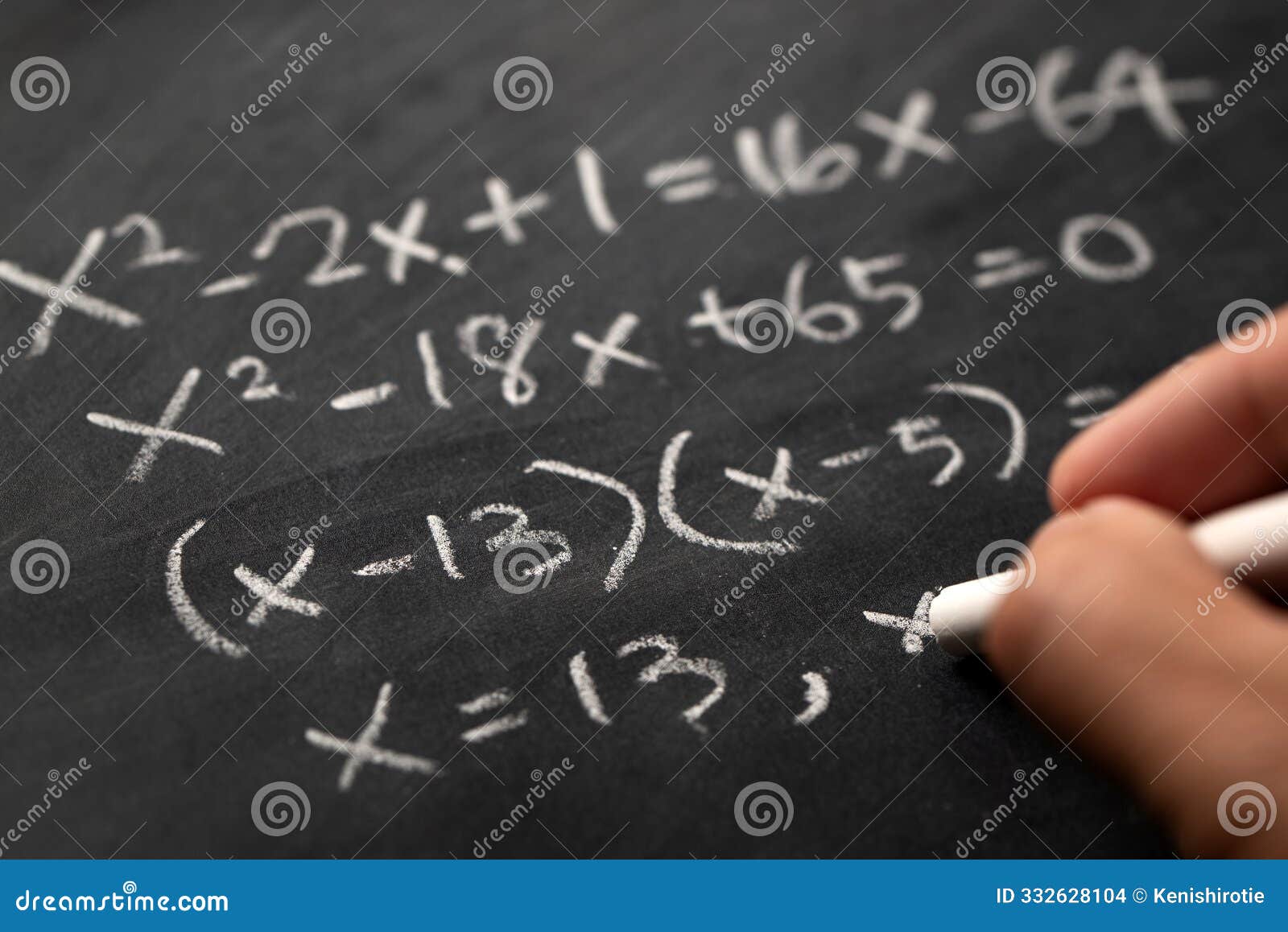 Algebra Mathematic Formula Written on Chalkboard Stock Photo - Image of ...