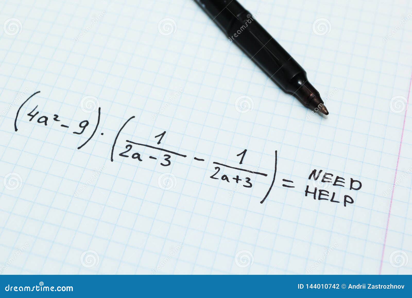 Algebra, Need Help. Mathematical Notebook Stock Photo - Image of exam ...