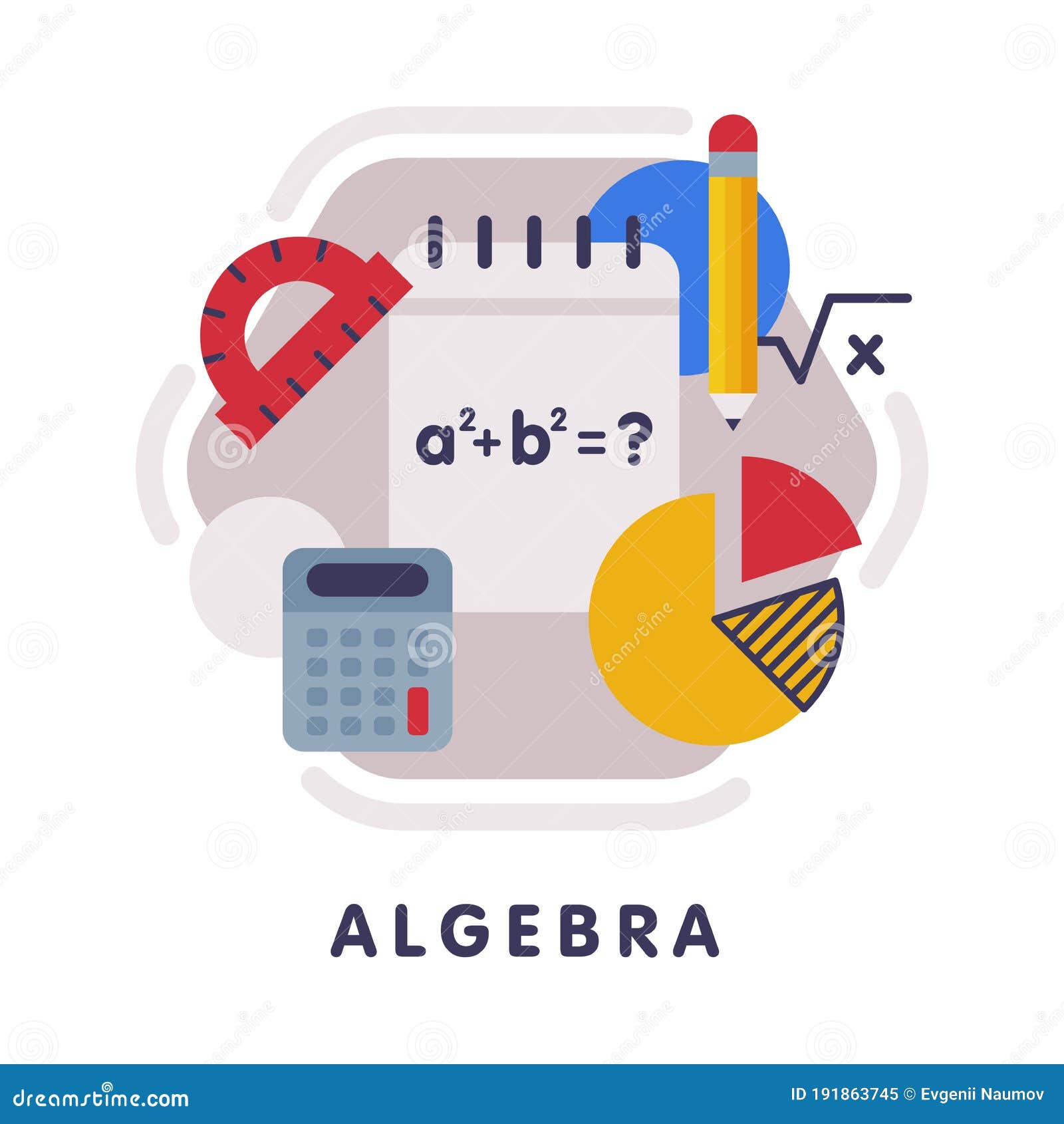 Algebra School Subject Icon, Education and Science Discipline with ...