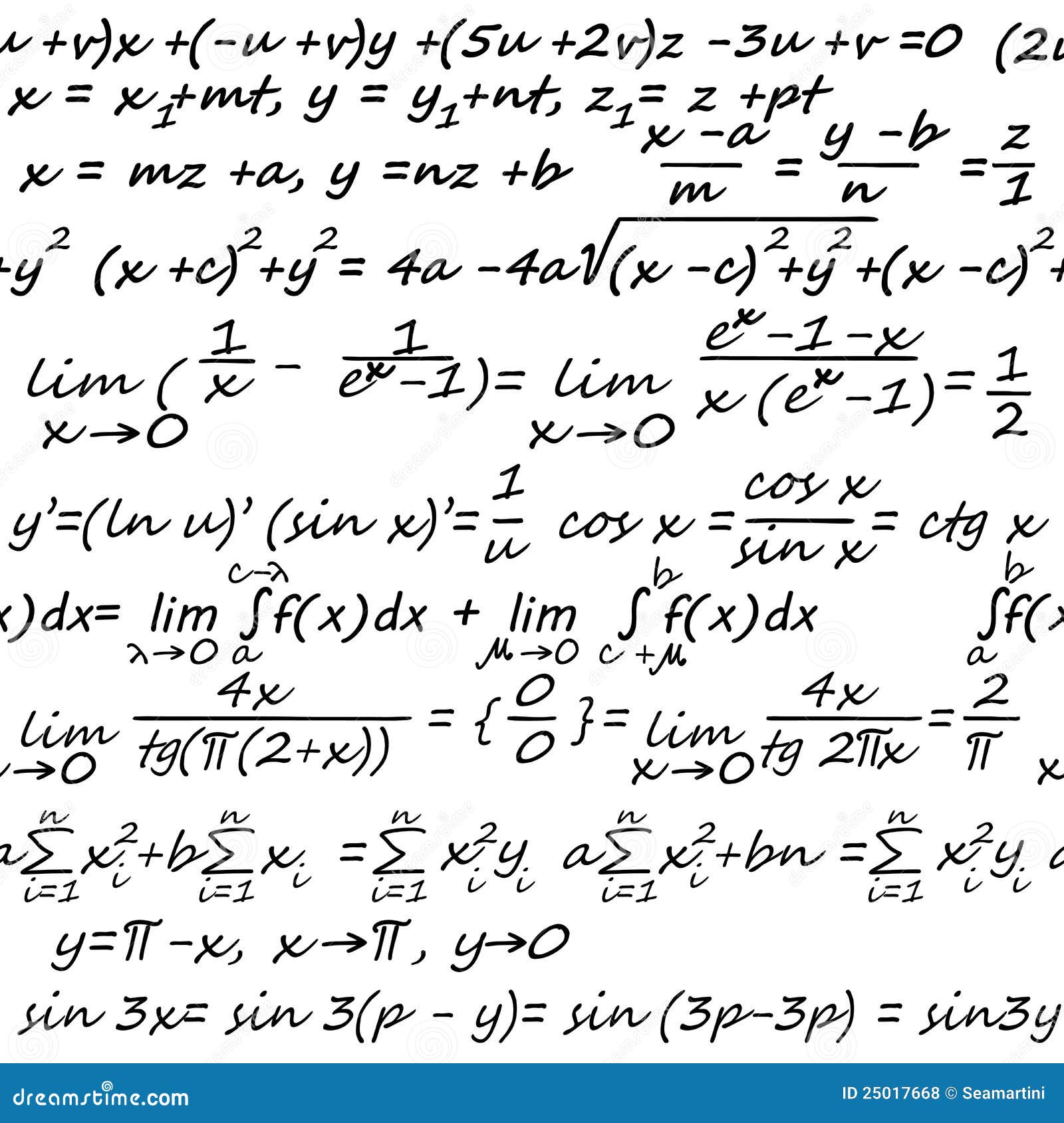 Algebra Seamless Background Stock Vector - Illustration of pattern ...