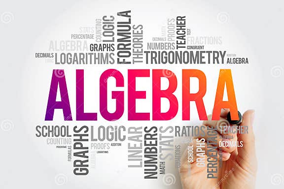 Algebra Word Cloud Collage, Education Concept Background Stock Photo ...