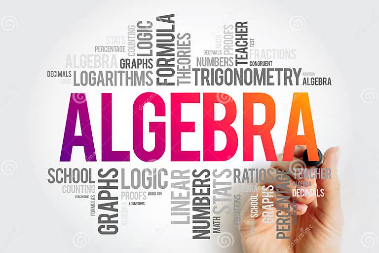 Algebra Word Cloud Collage, Education Concept Background Stock Photo ...
