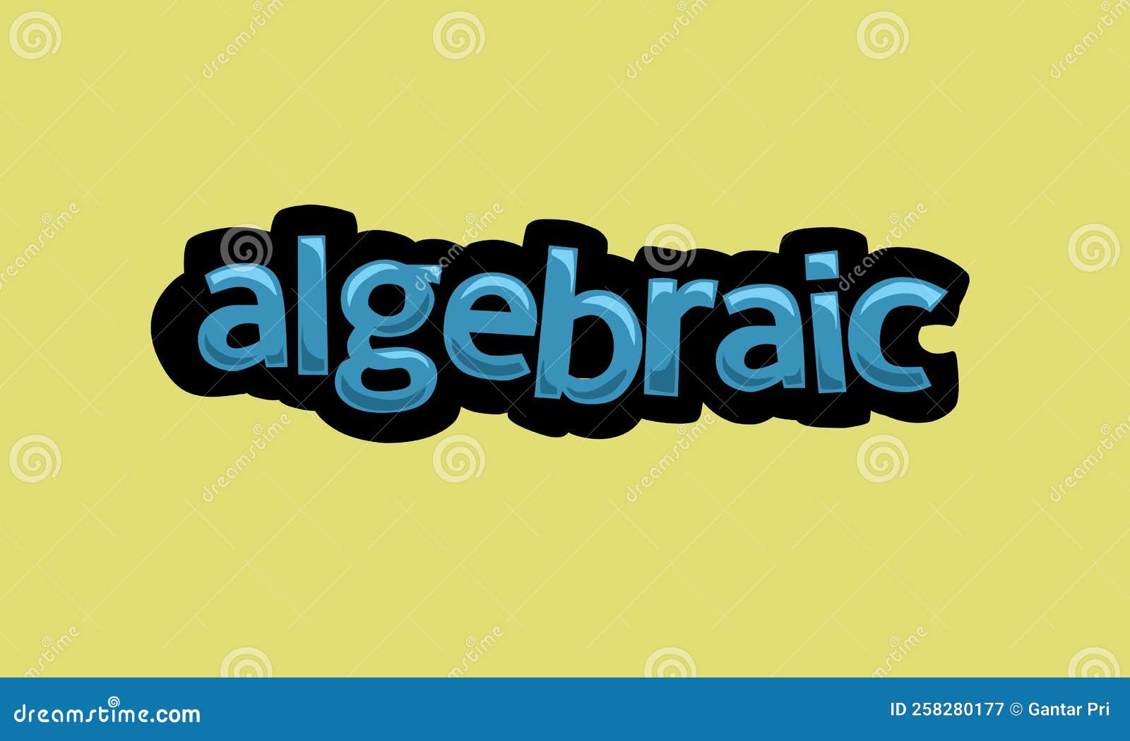 ALGEBRAIC Writing Vector Design on a Yellow Background Stock Vector ...