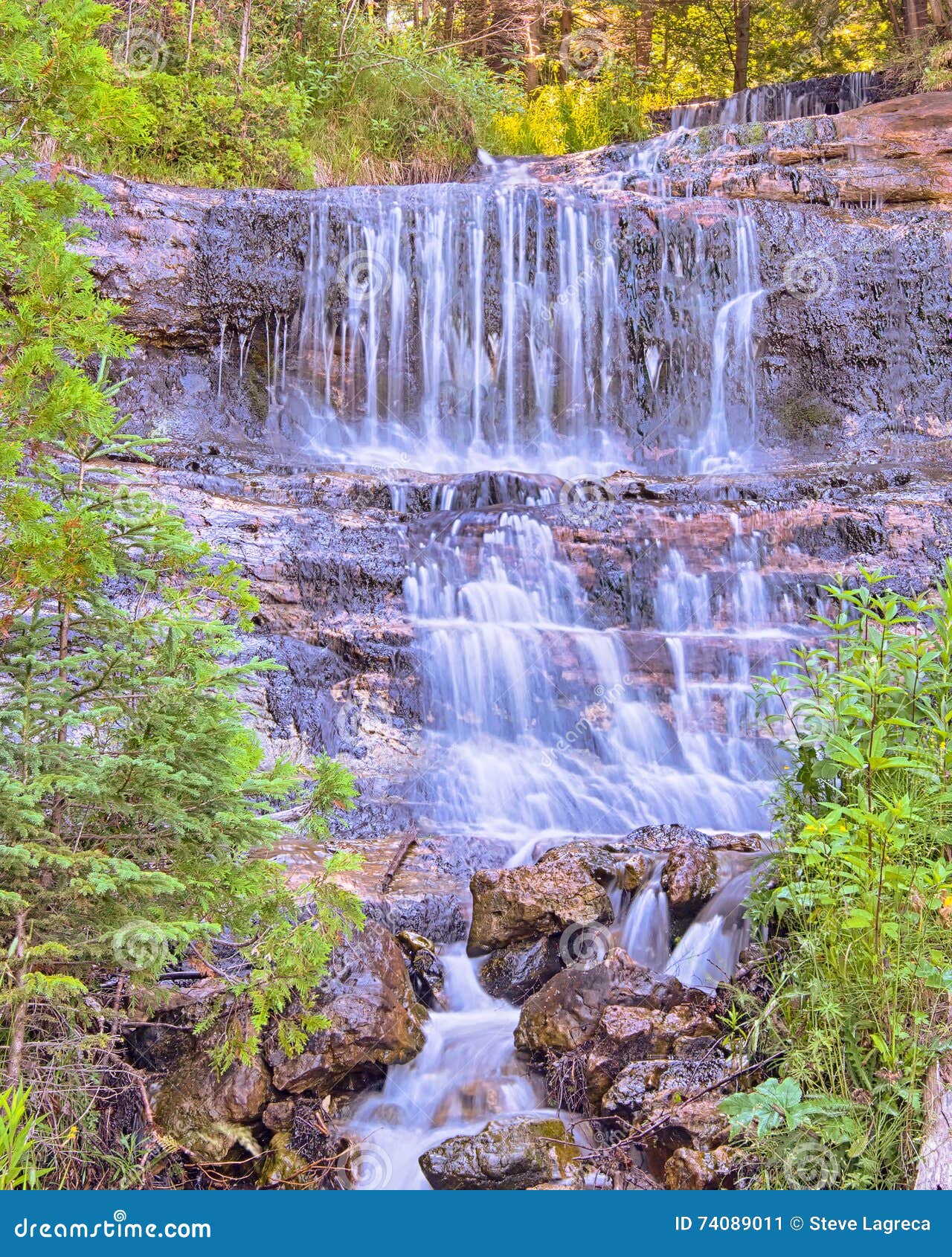 Alger Falls, Munising, MI stock image. Image of quiet - 74089011