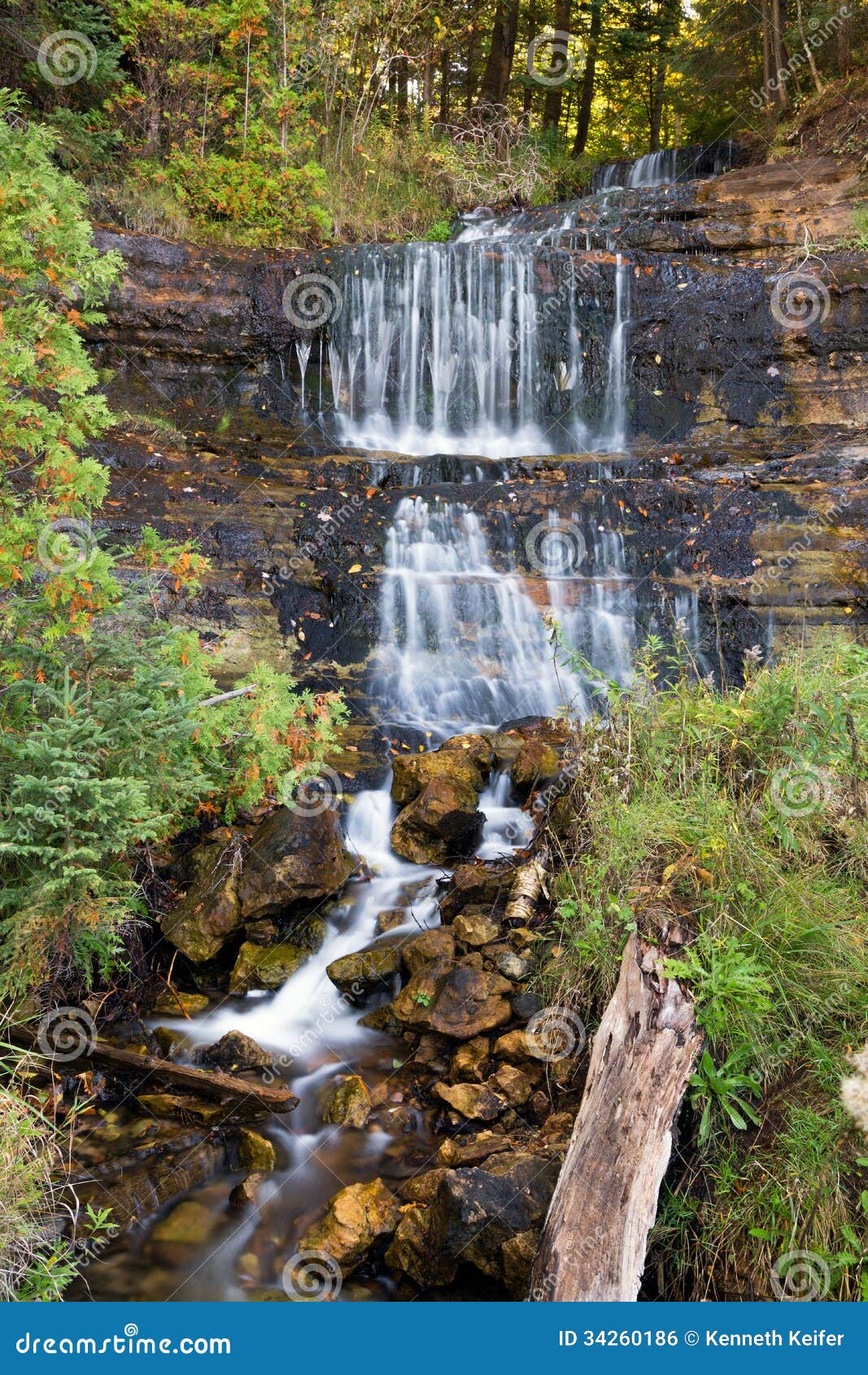Alger Falls in Munising, Michigan Stock Photo - Image of nature, forest ...