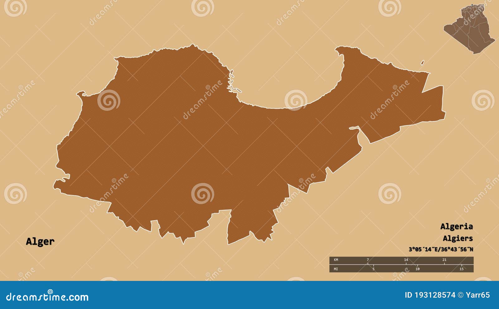 Alger, Province of Algeria, Zoomed. Pattern Stock Illustration ...