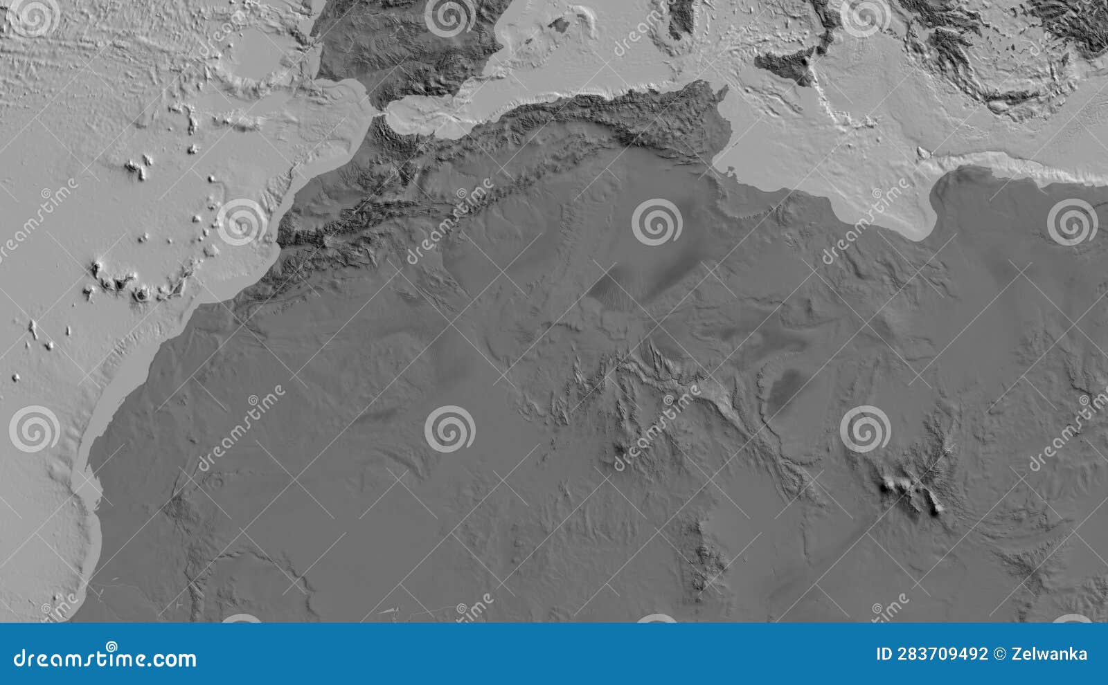 Algeria area. Bilevel map stock illustration. Illustration of ocean ...
