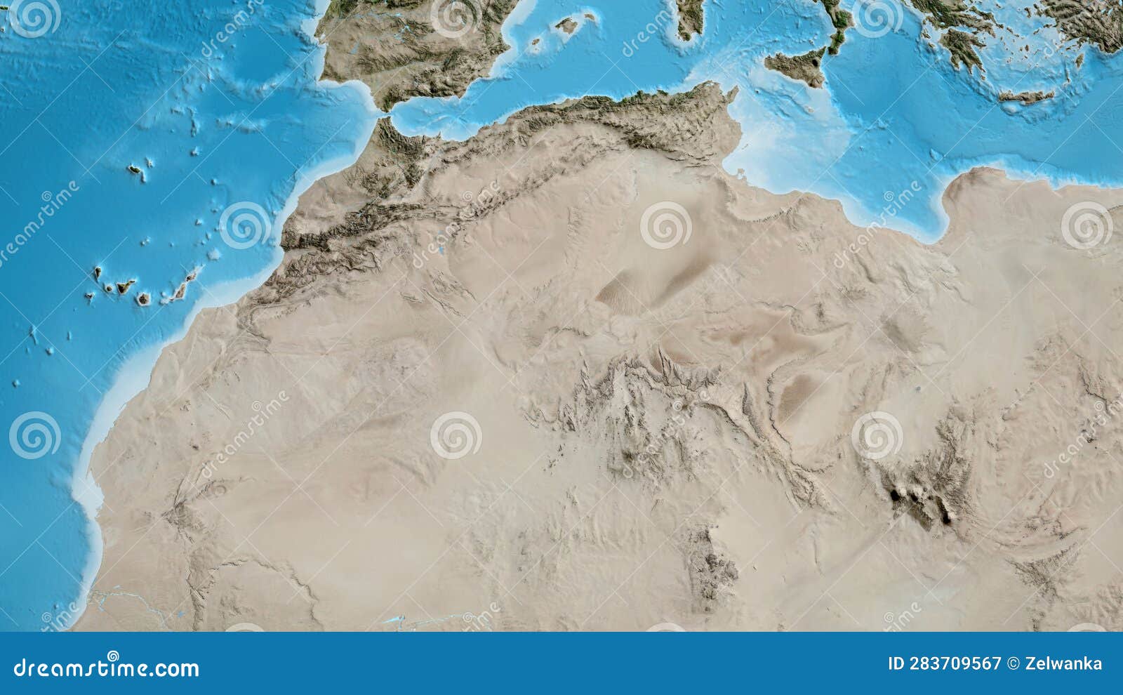Algeria Area. Satellite Map Stock Illustration - Illustration of nature ...