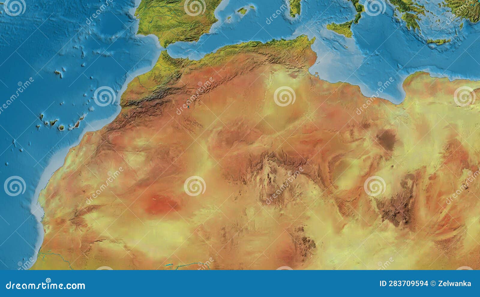 Algeria Area. Topographic Map Stock Illustration - Illustration of ...