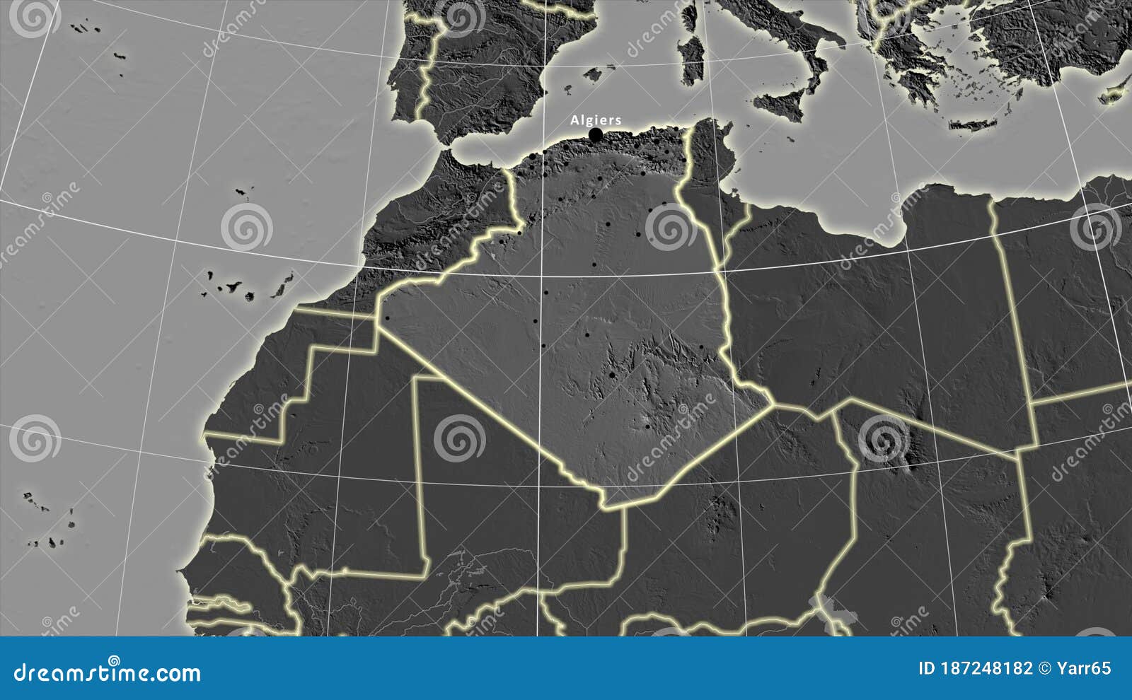 Algeria - Bilevel. Composition, Borders Stock Illustration ...