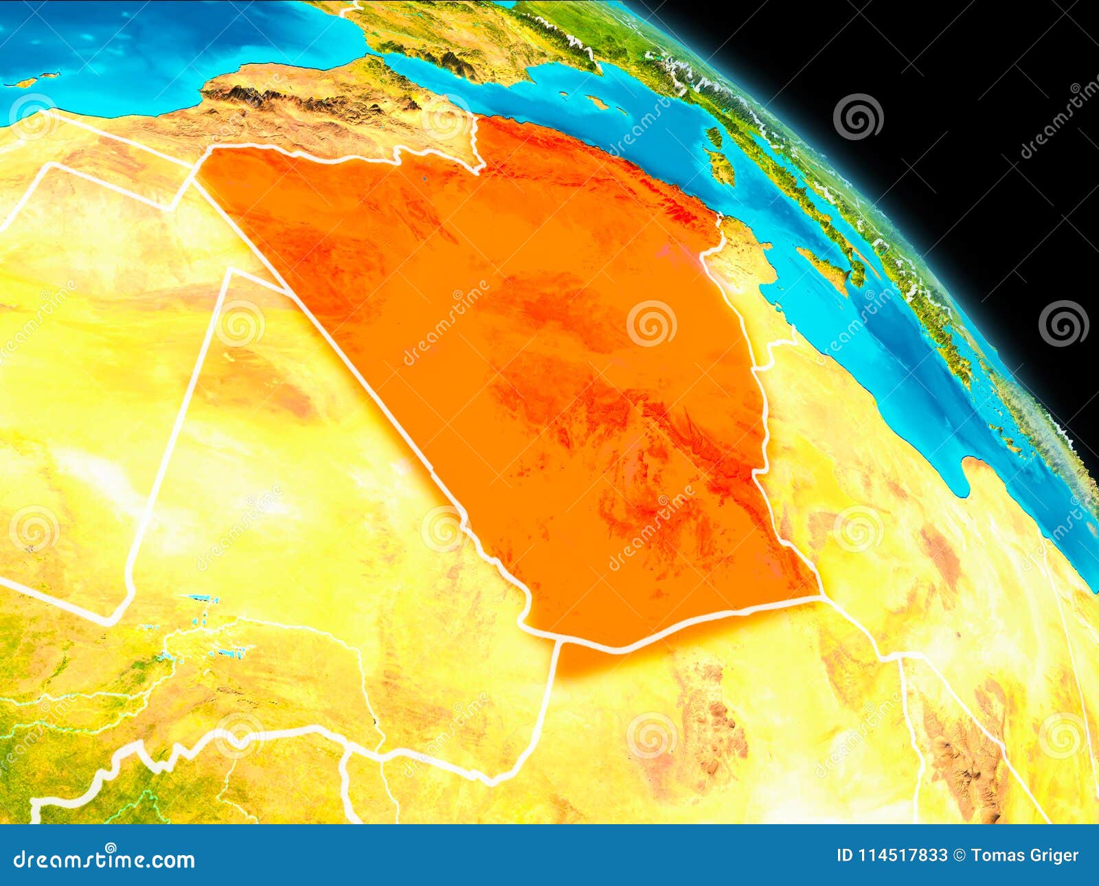 Algeria on Earth stock illustration. Illustration of international ...