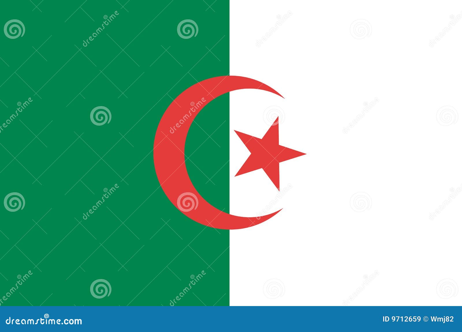 Algeria flag stock vector. Illustration of banner, green - 9712659