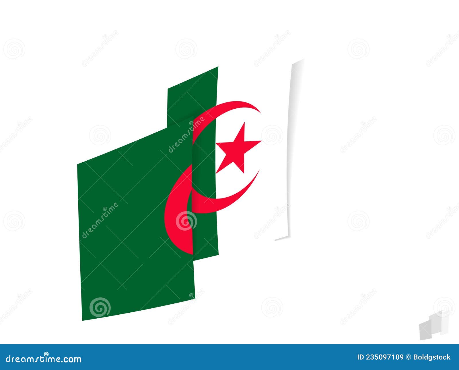 Algeria Flag in an Abstract Ripped Design. Modern Design of the Algeria ...