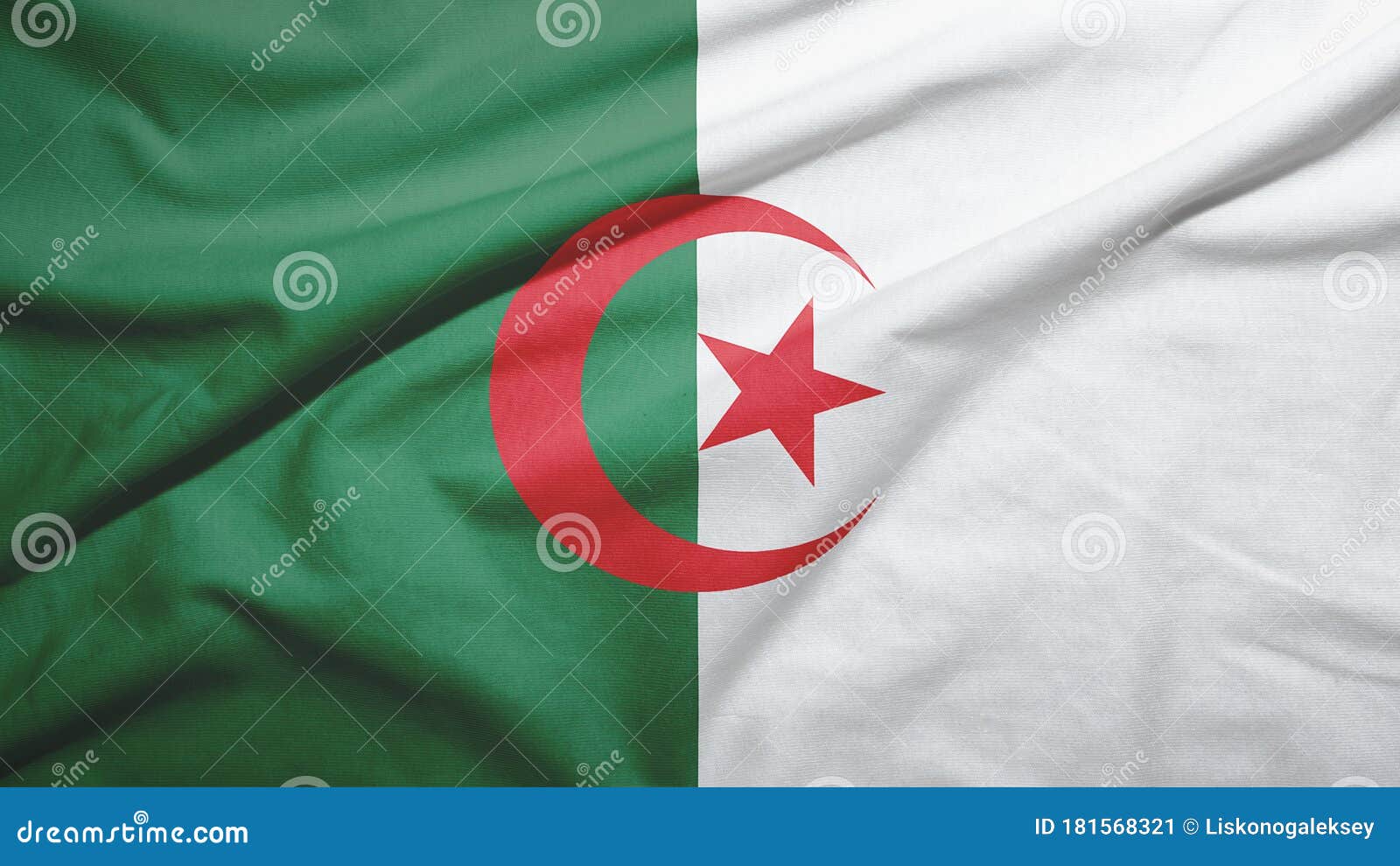Algeria Flag with Fabric Texture Stock Image - Image of independence ...
