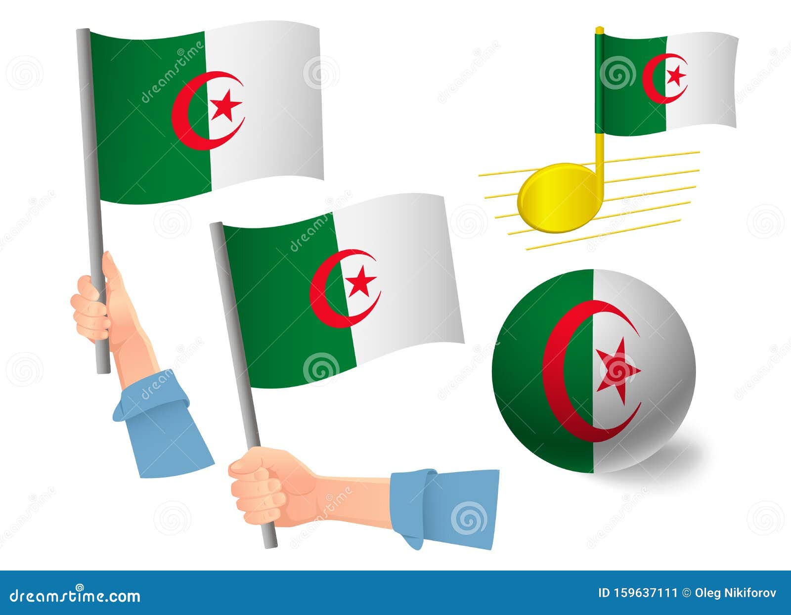 Algeria flag icon set stock illustration. Illustration of country ...