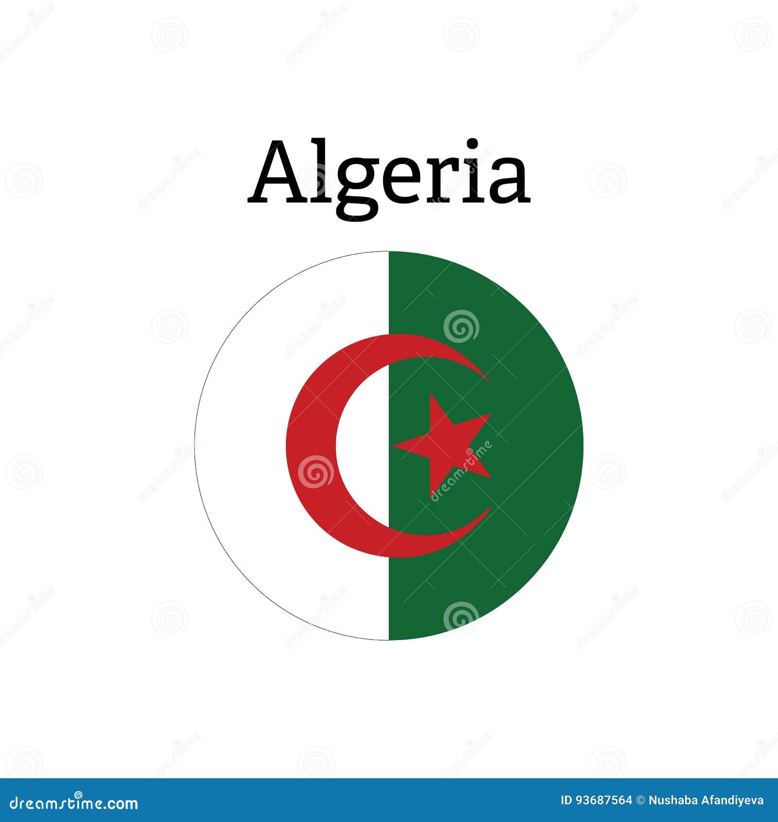 Algeria flag icon stock illustration. Illustration of emblem - 93687564