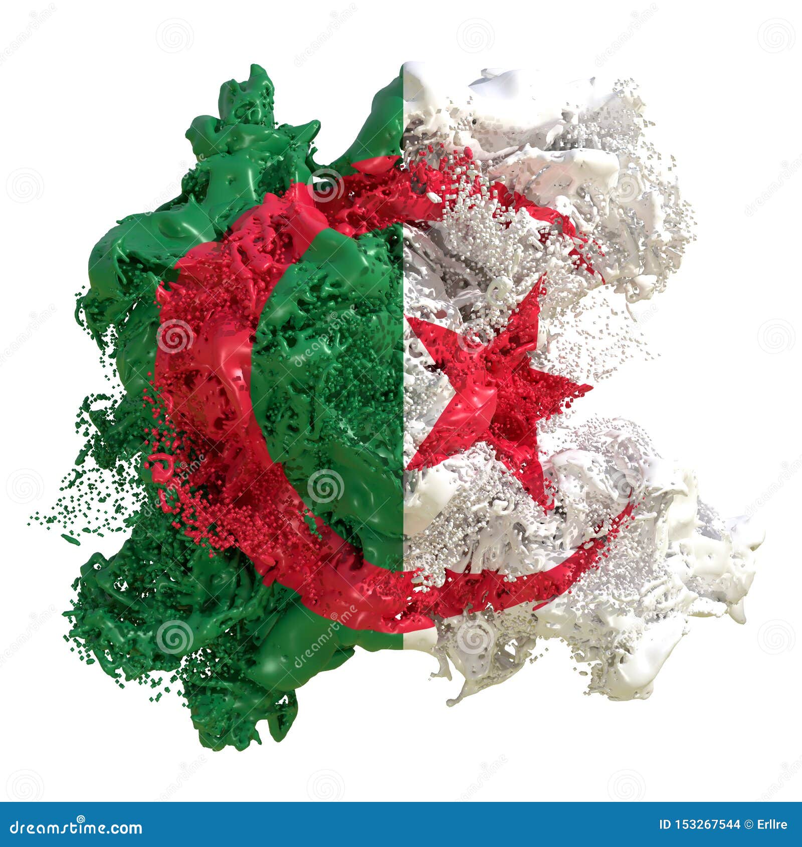 Algeria flag liquid stock illustration. Illustration of cream - 153267544